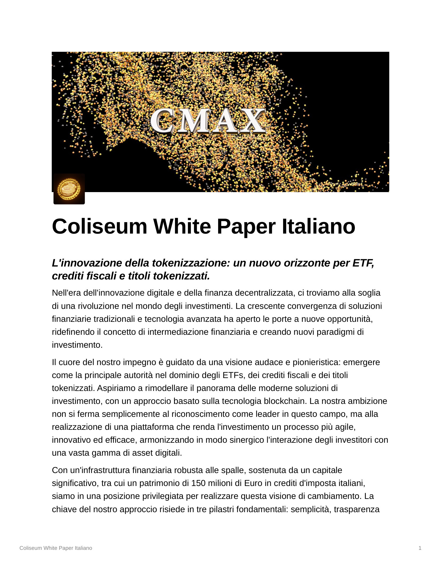 Coliseum White Paper Italiano d992470242b54f00b695b4a7af2adc98.pdf | DocDroid