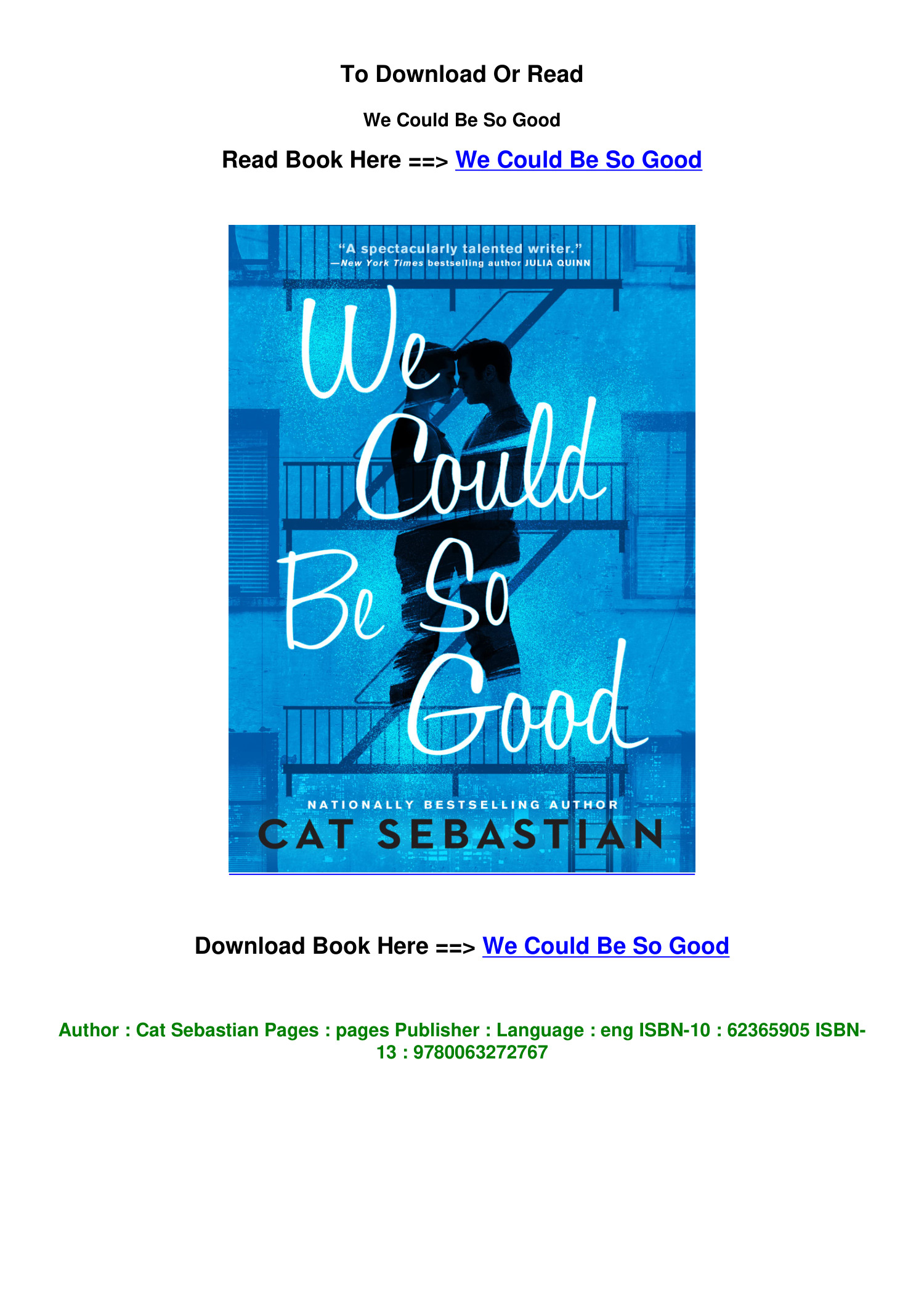 epub download We Could Be So Good by Cat Sebastian.pdf | DocDroid