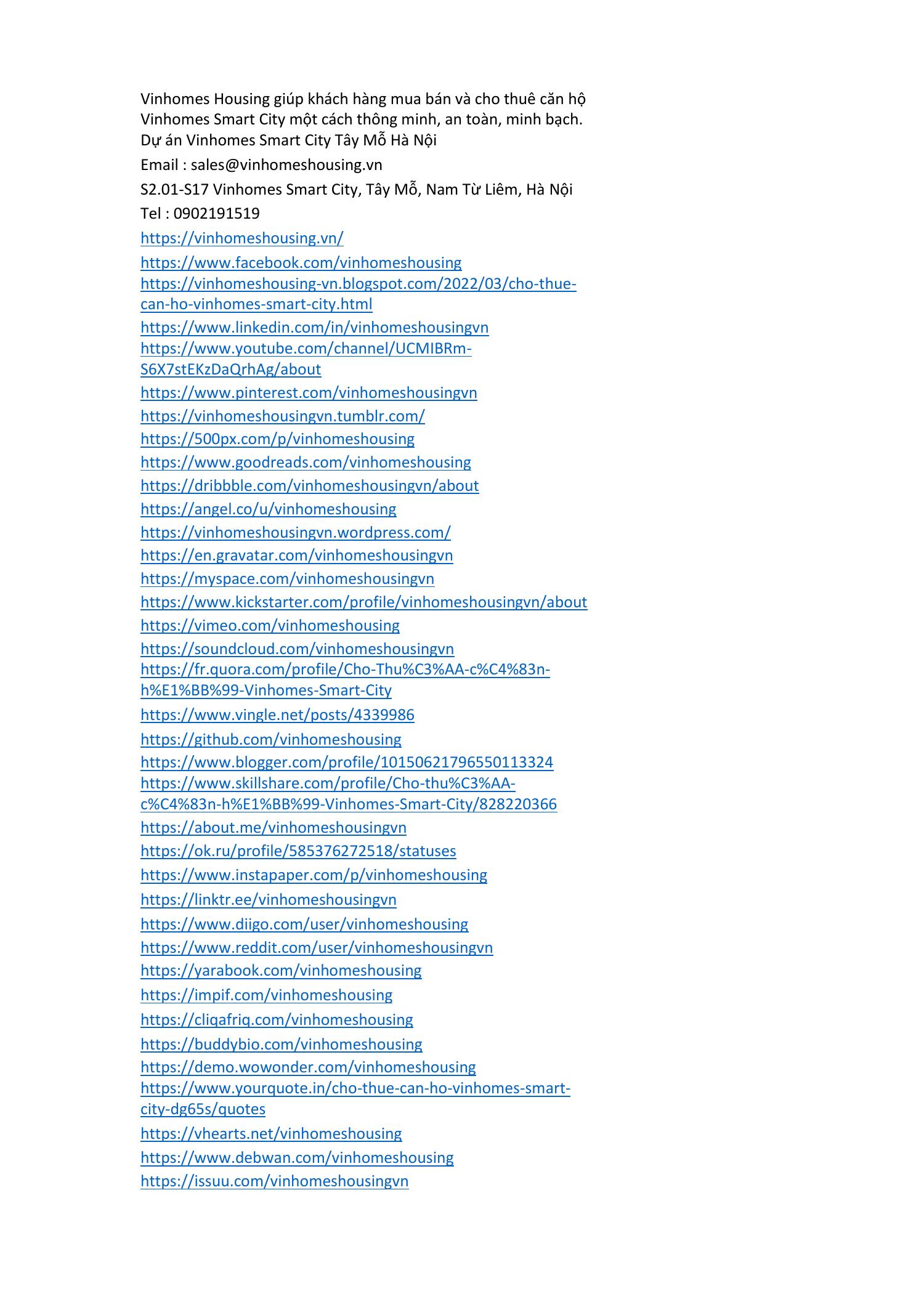 Vinhomes Housing giúp khách hàng mua bán và cho thuê căn hộ Vinhomes Smart City một cách thông ...