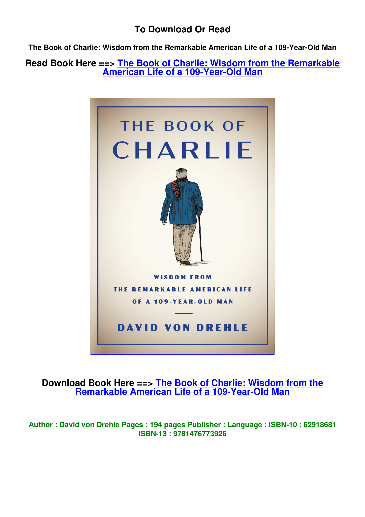 ePub DOWNLOAD The Book of Charlie Wisdom from the Remarkable American ...