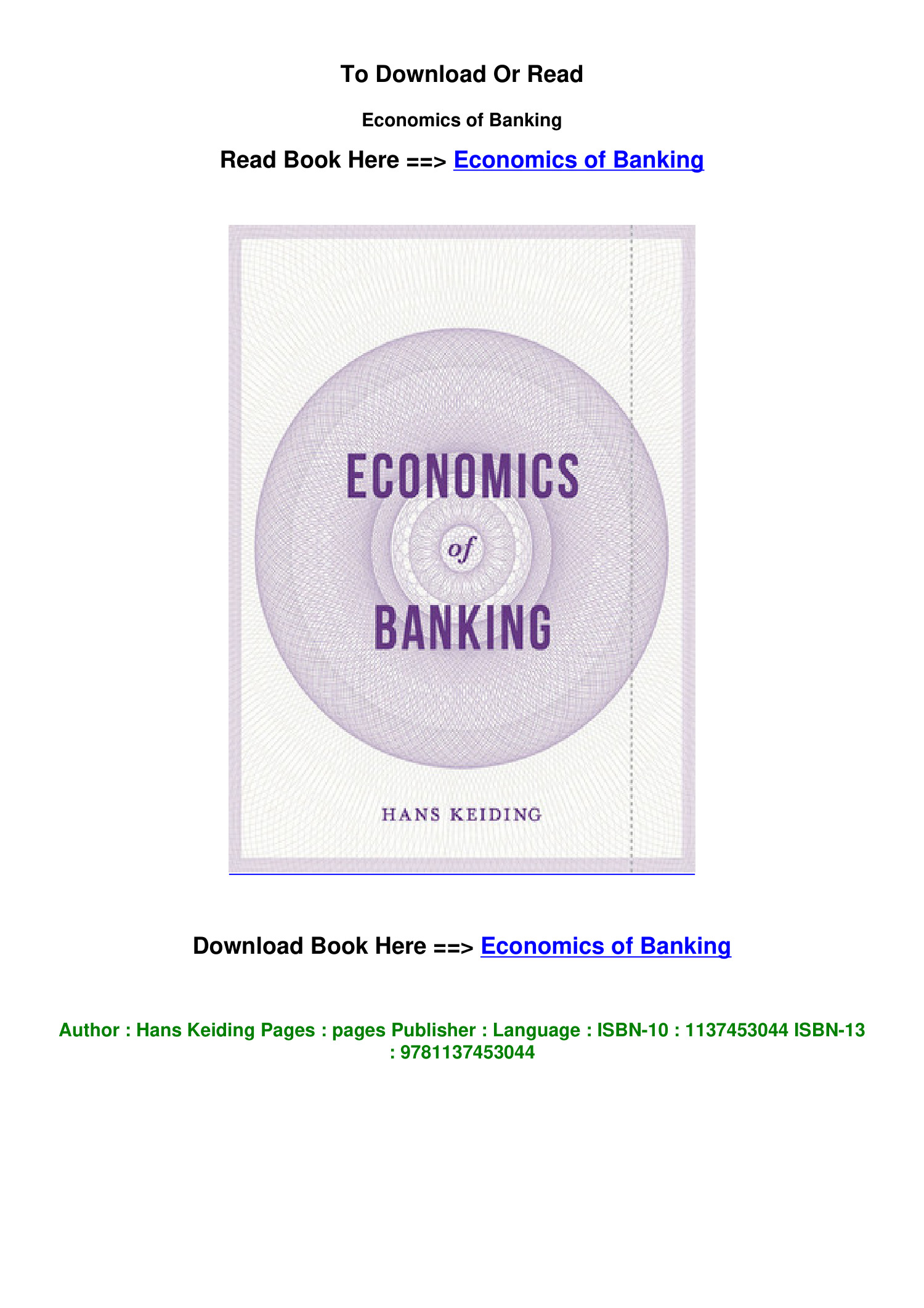 pdf download Economics of Banking By Hans Keiding.pdf | DocDroid