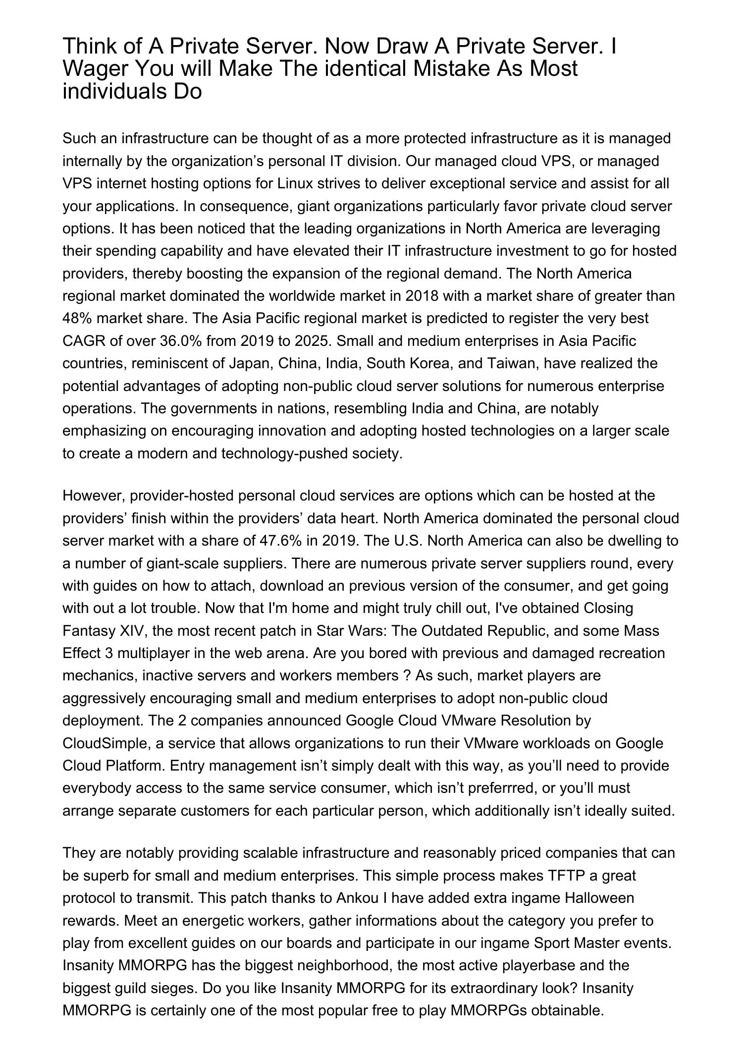 Consider A Private Server Now Draw A Private Server I Wager You may ...