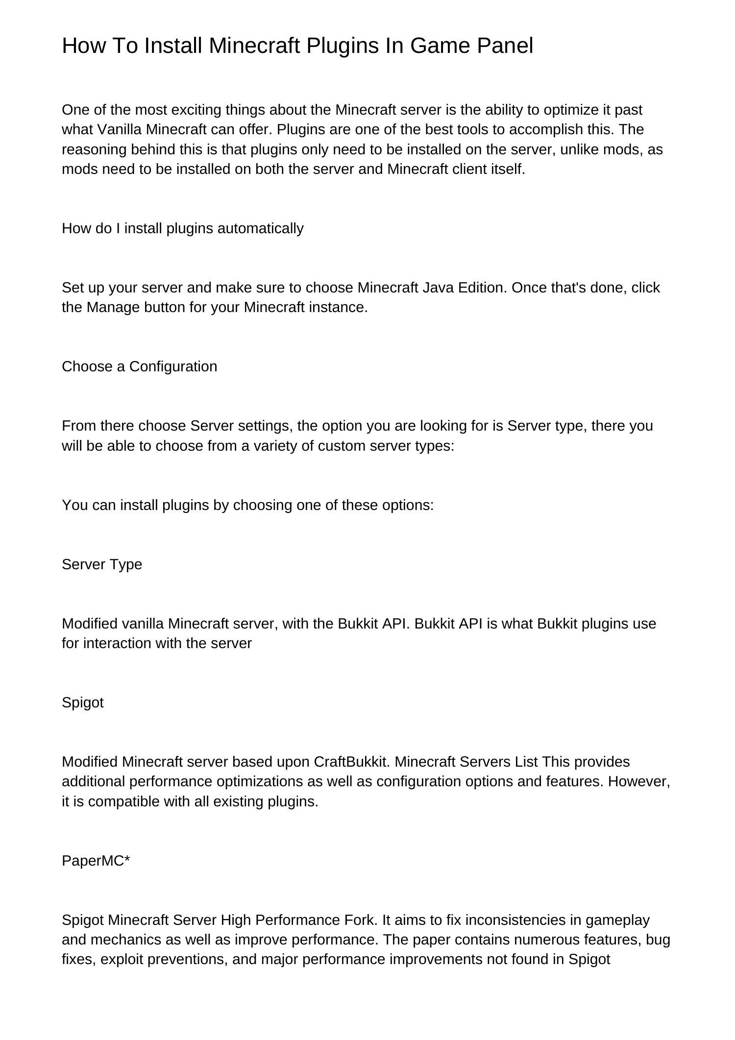 How To Install Minecraft Plugins On Game Panelvpbmp.pdf.pdf | DocDroid