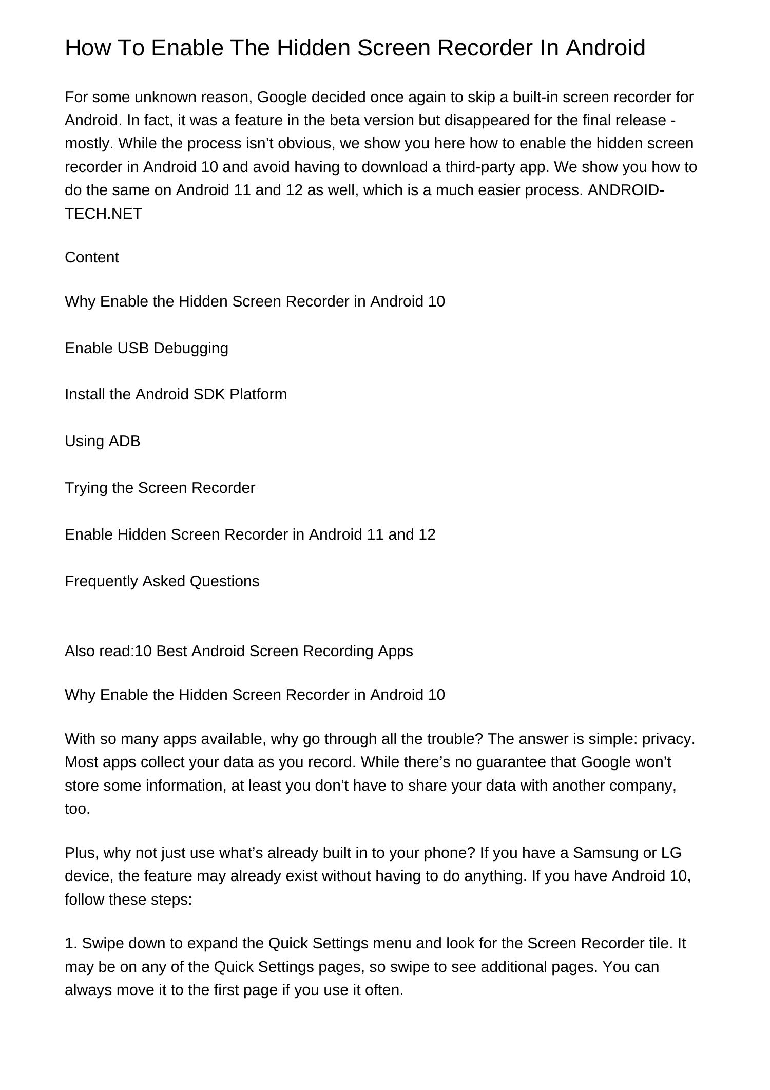 How To Enable The Hidden Screen Recorder In Androidzudls.pdf.pdf | DocDroid