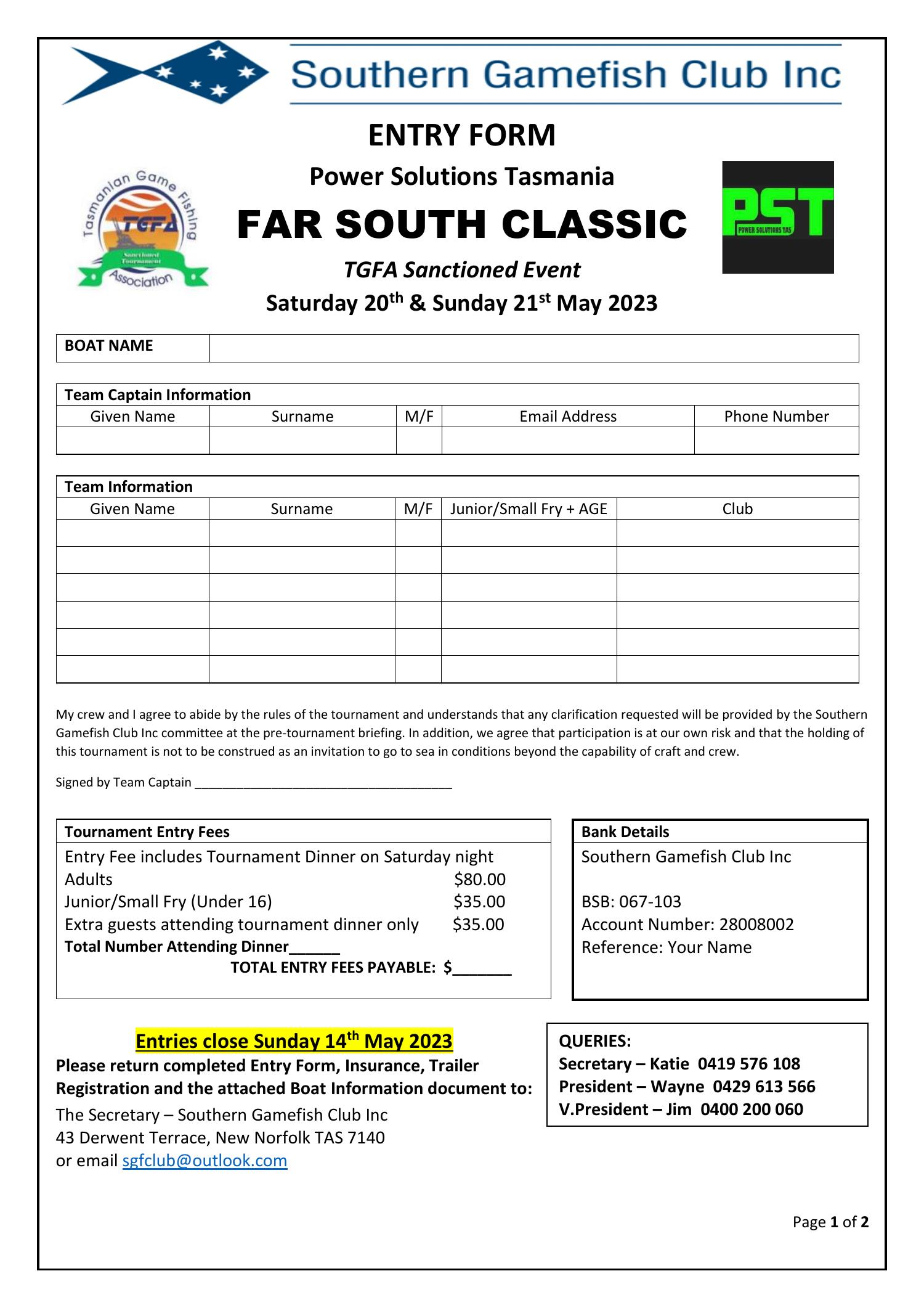 Far South Classic ENTRY FORM 2023.pdf | DocDroid