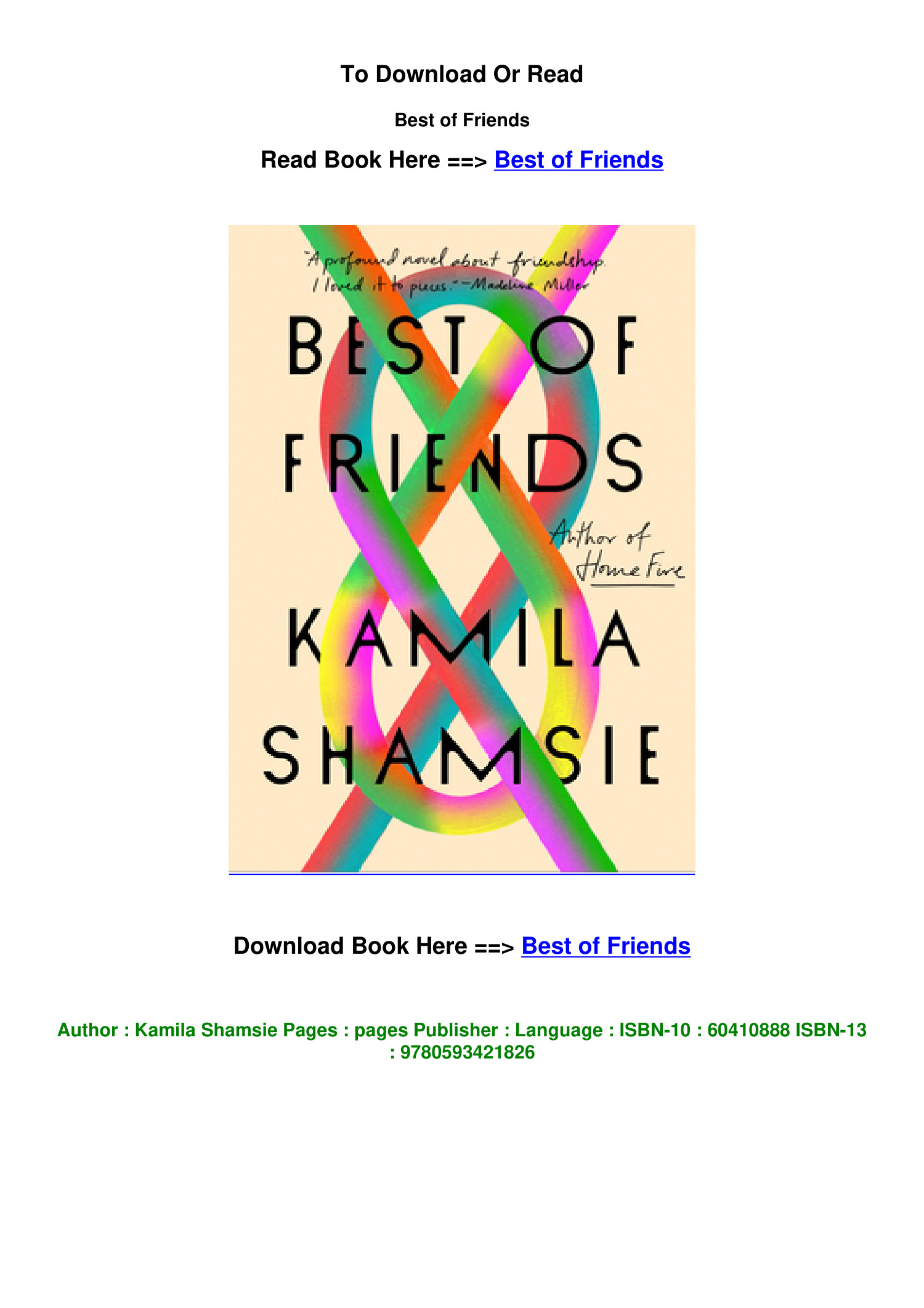Download PDF Best of Friends by Kamila Shamsie.pdf | DocDroid