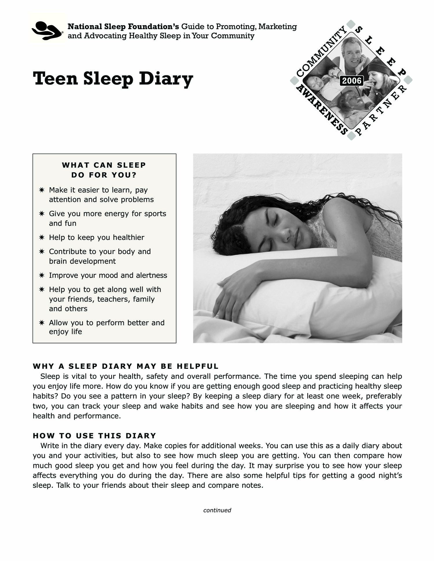 Teen Sleep Diary.pdf | DocDroid