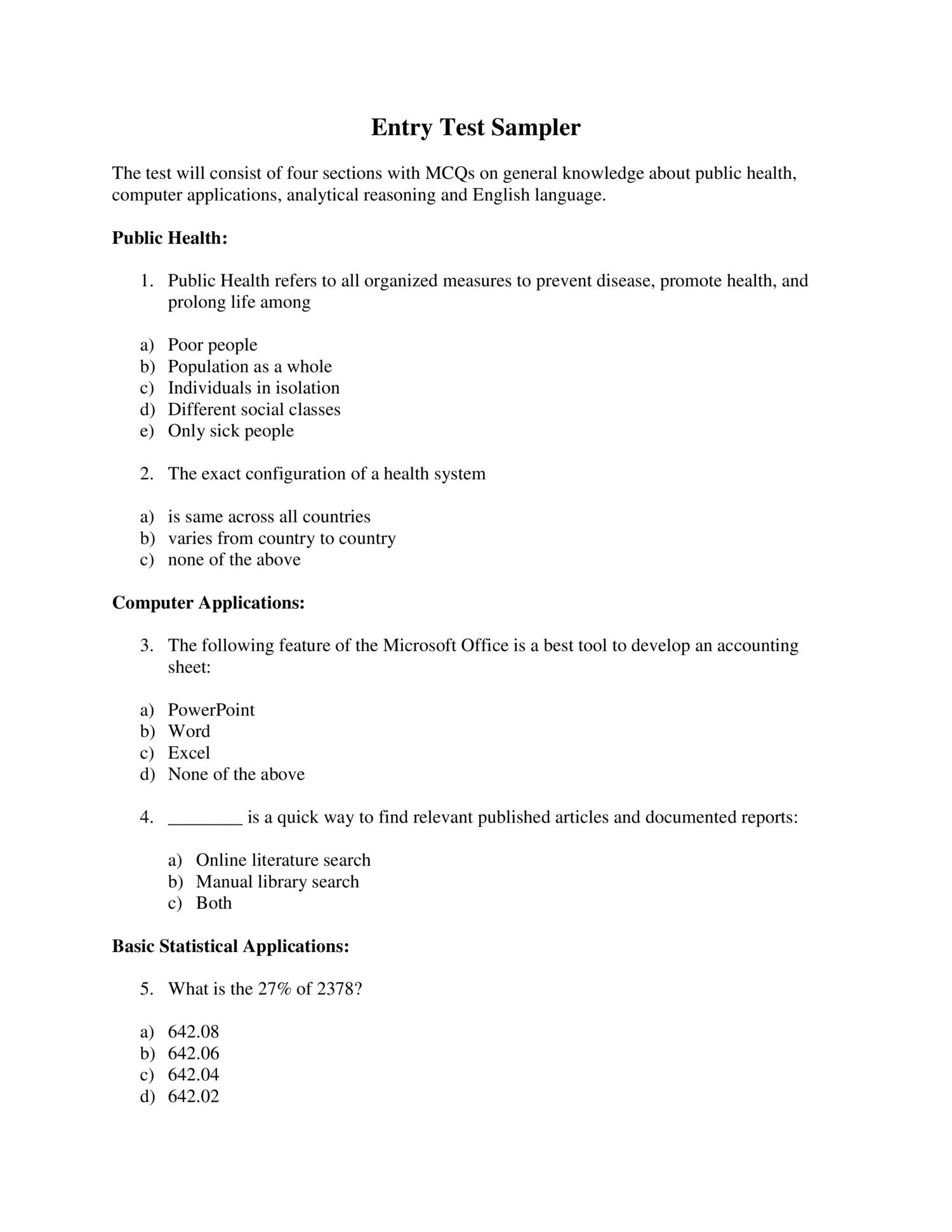 Entry Test Sampler.docx | DocDroid