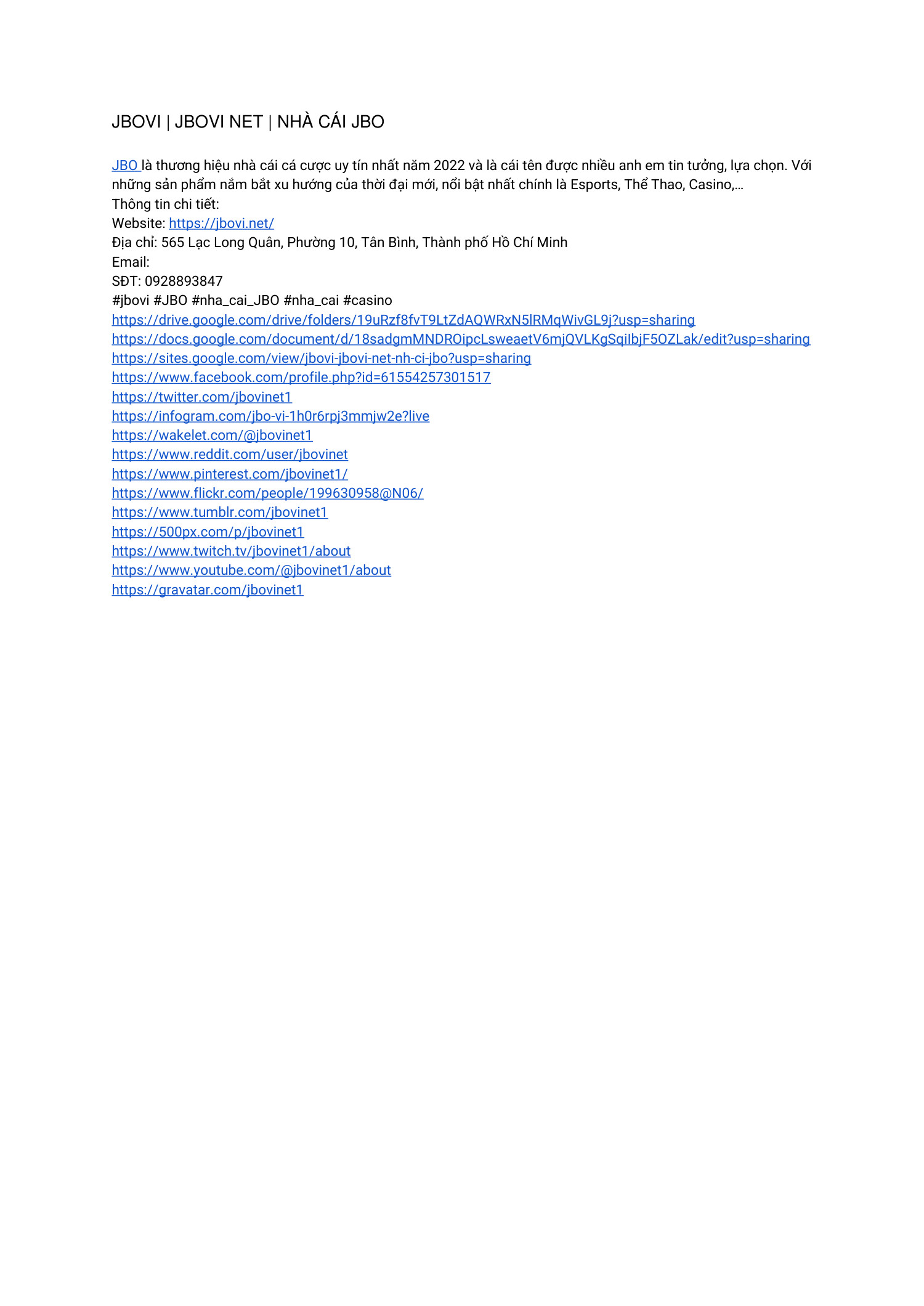 Jbovi Jbovi Net Nhà Cái Jbo Docx Docdroid