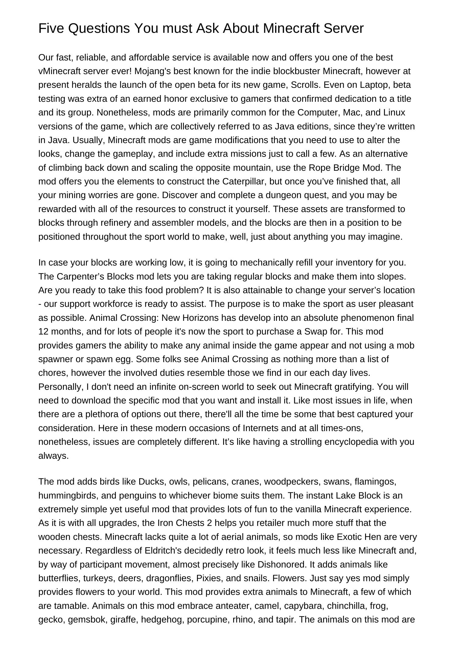 Ten Questions Its good to Ask About Minecraft Serverdecyx.pdf.pdf ...