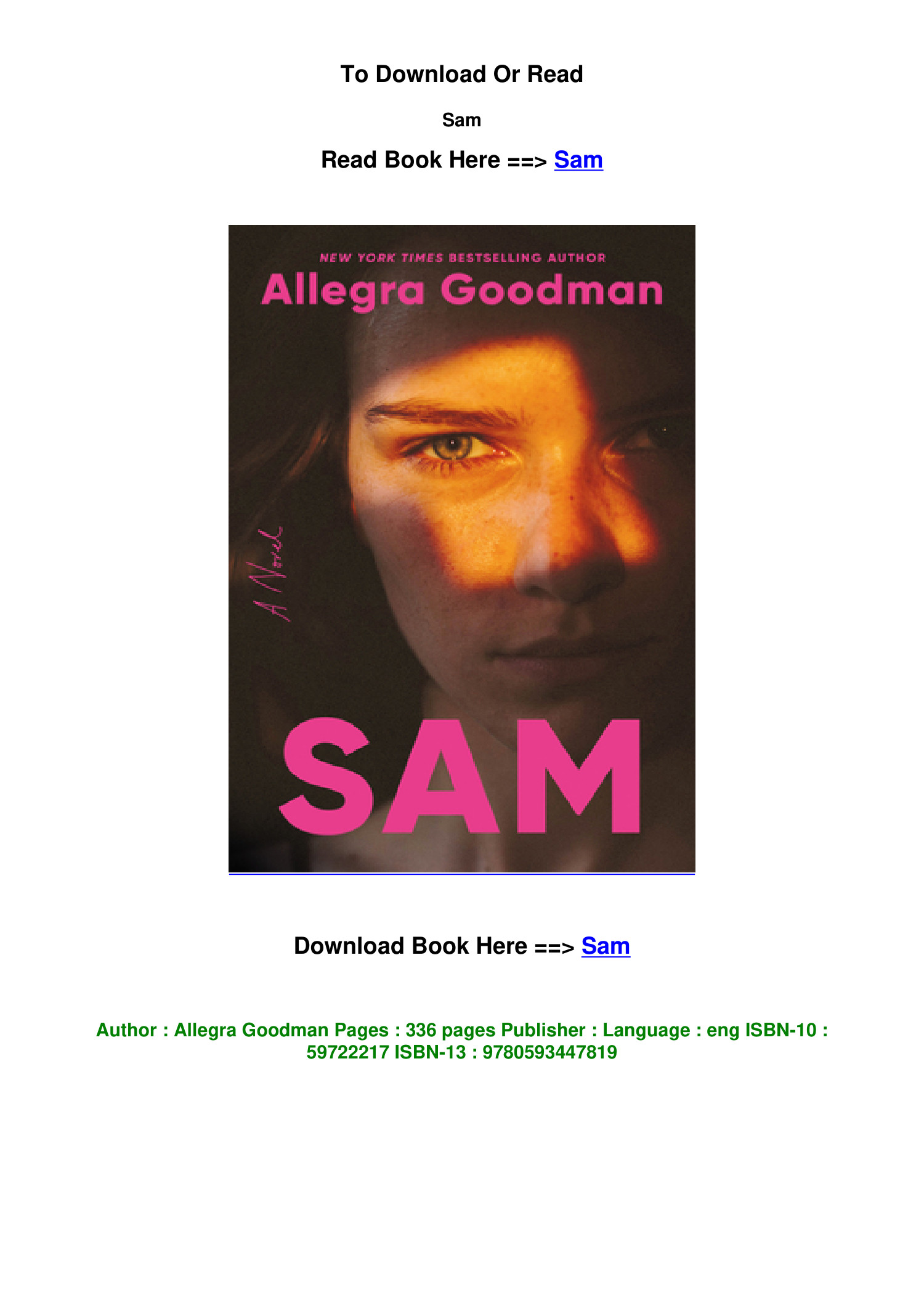 ePub download Sam By Allegra Goodman.pdf | DocDroid