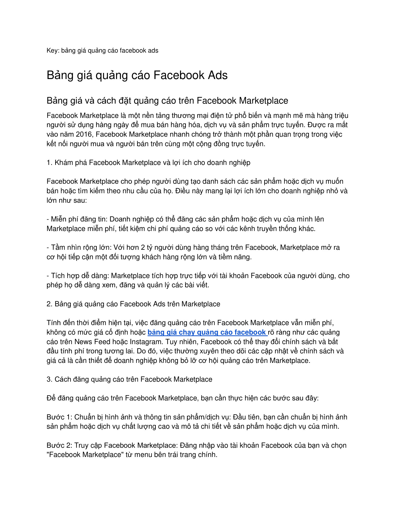 bảng giá quảng cáo facebook ads.docx | DocDroid