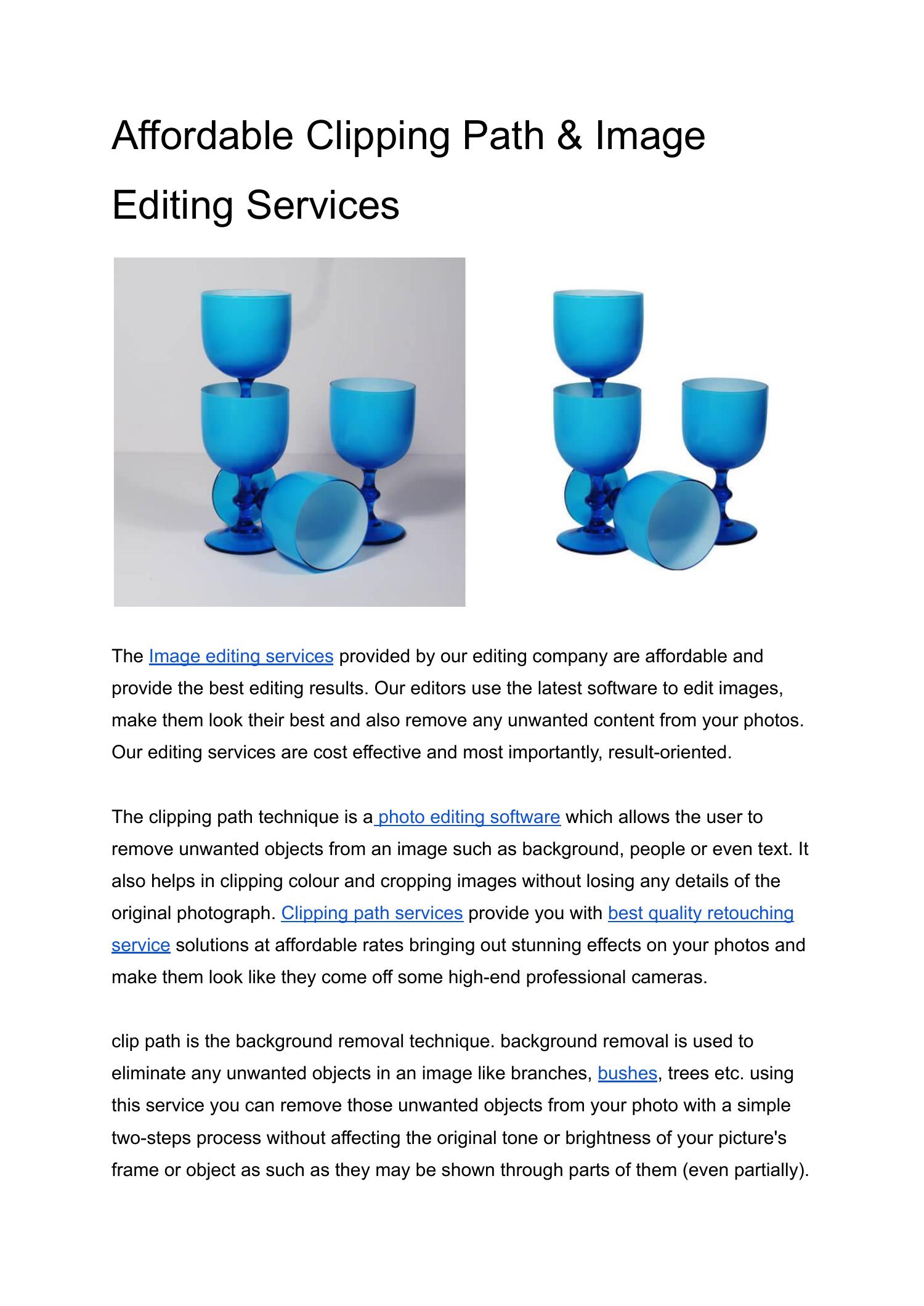 Learn How to Find Affordable Clipping Path & Image Editing Services Simple Way.pdf | DocDroid