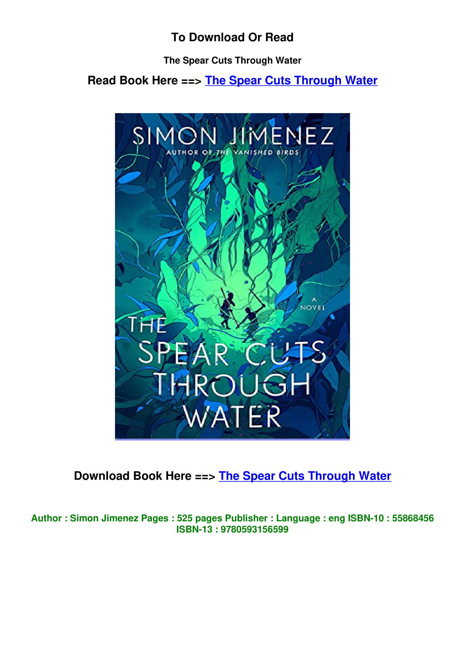 DOWNLOAD PDF The Spear Cuts Through Water By Simon Jimenez.pdf | DocDroid