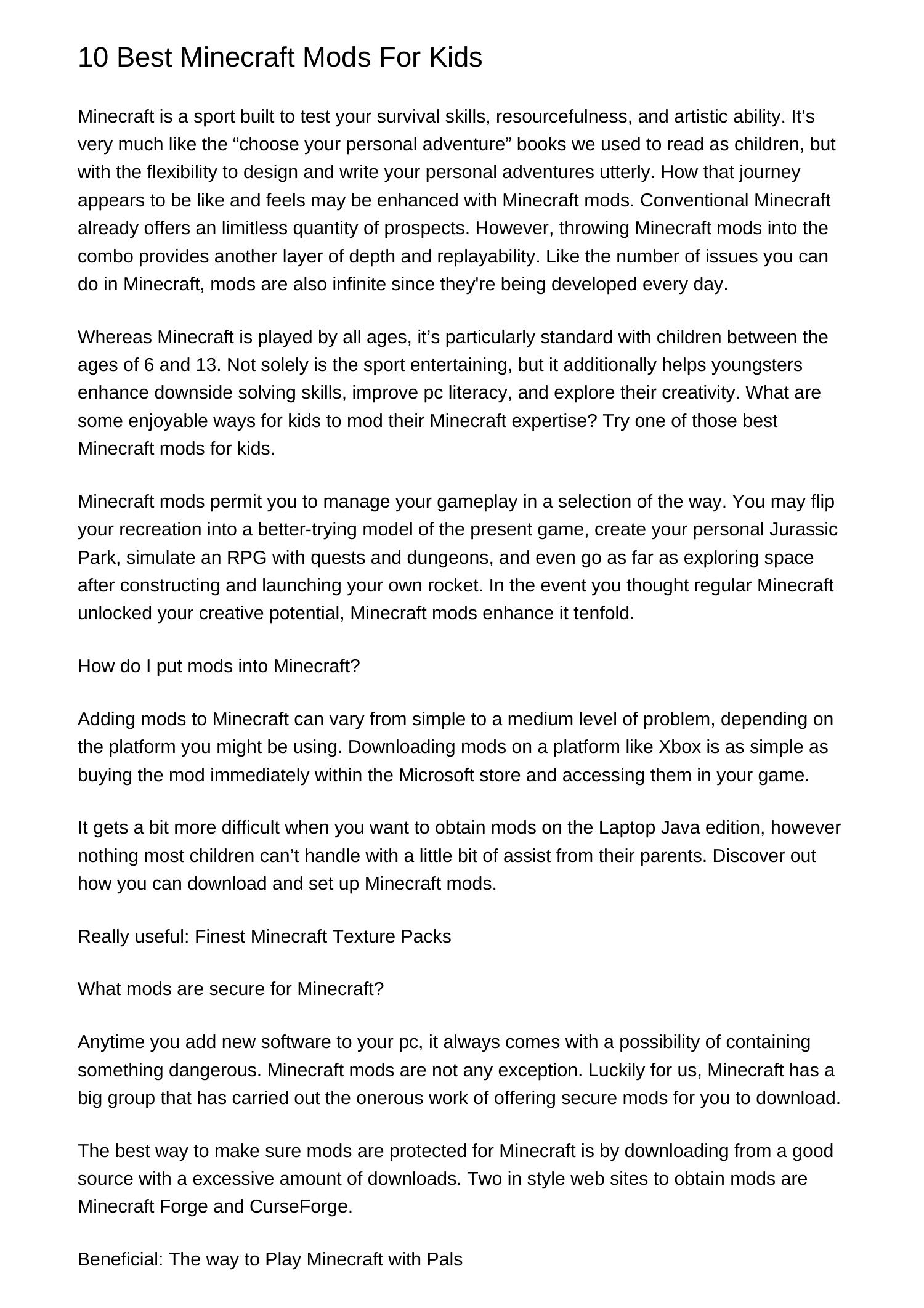 10 Best Minecraft Mods For Kidsonsaz.pdf.pdf | DocDroid