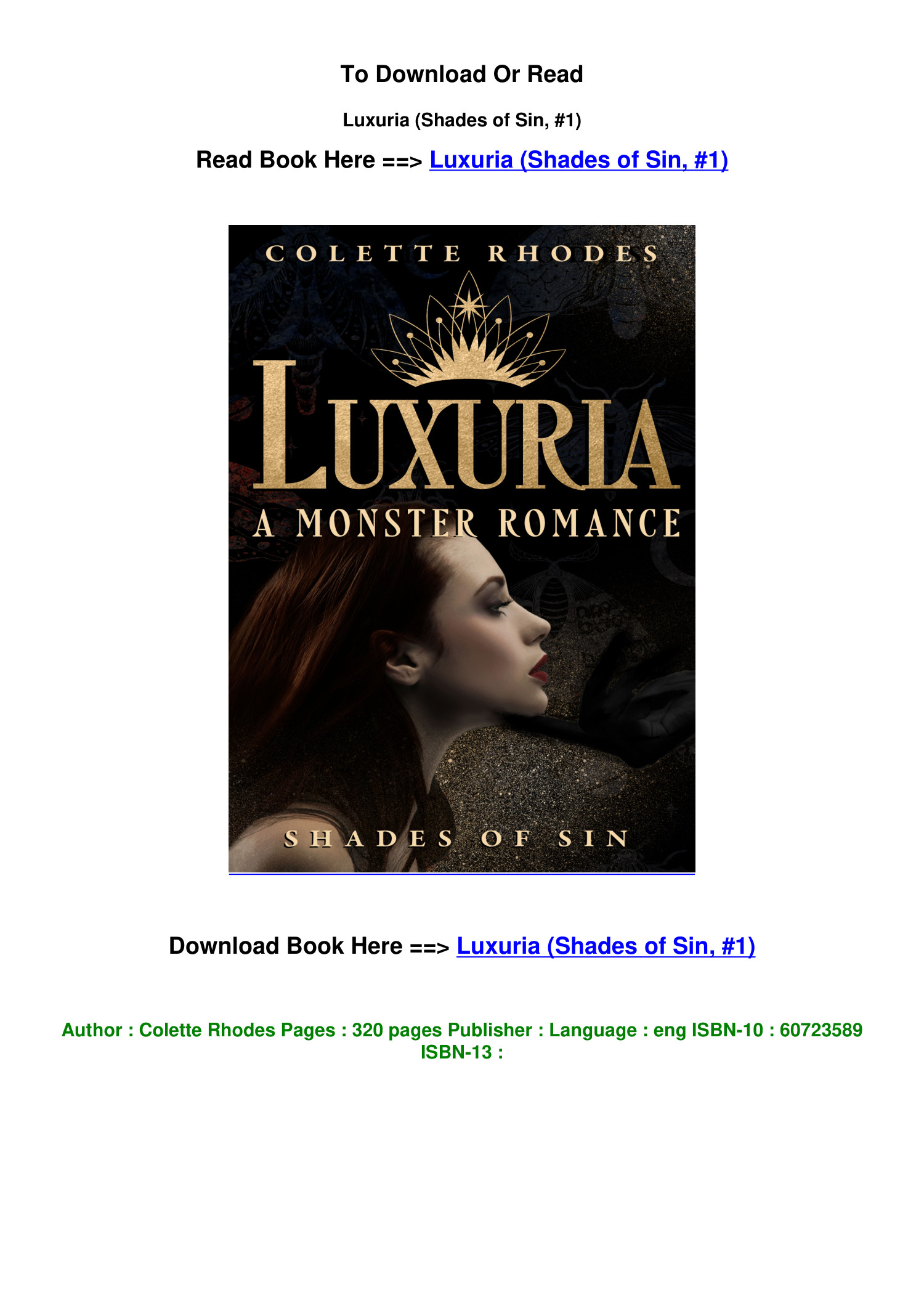 Pdf DOWNLOAD Luxuria Shades of Sin 1 BY Colette Rhodes.pdf | DocDroid