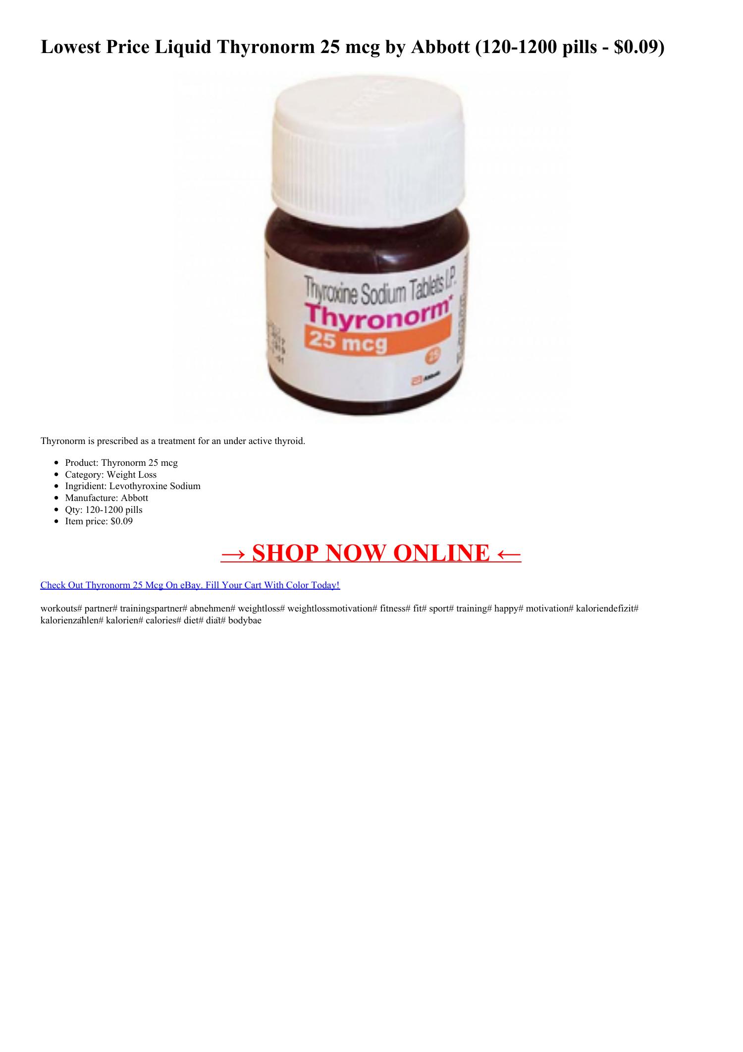 Lowest Price Liquid Thyronorm 25 mcg.pdf | DocDroid