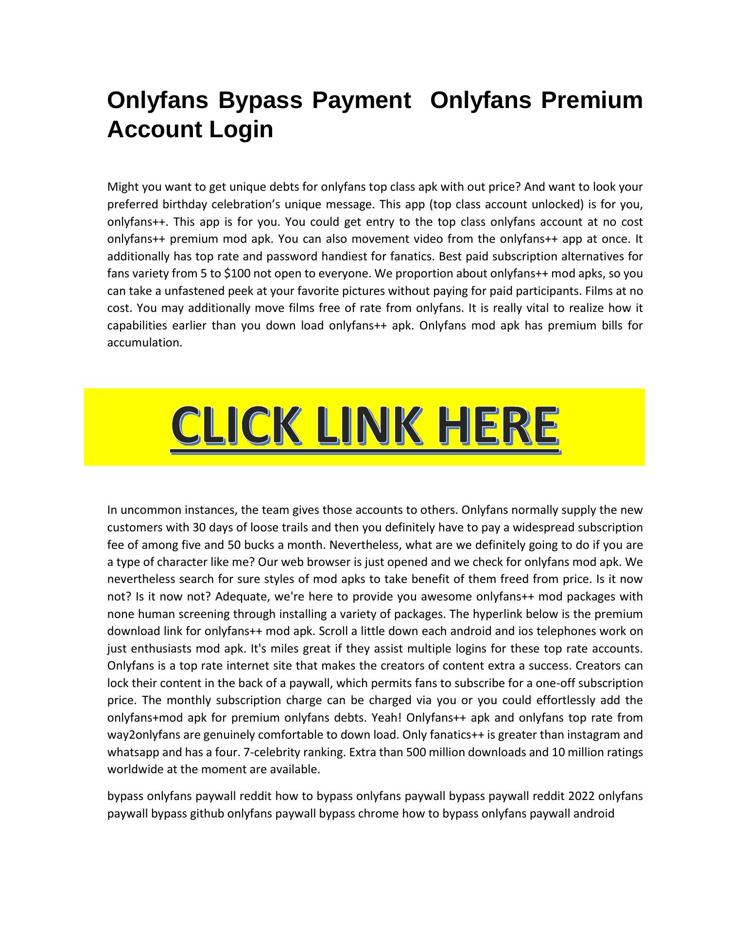 Onlyfans Bypass Payment Onlyfans Premium Account Login.pdf | DocDroid