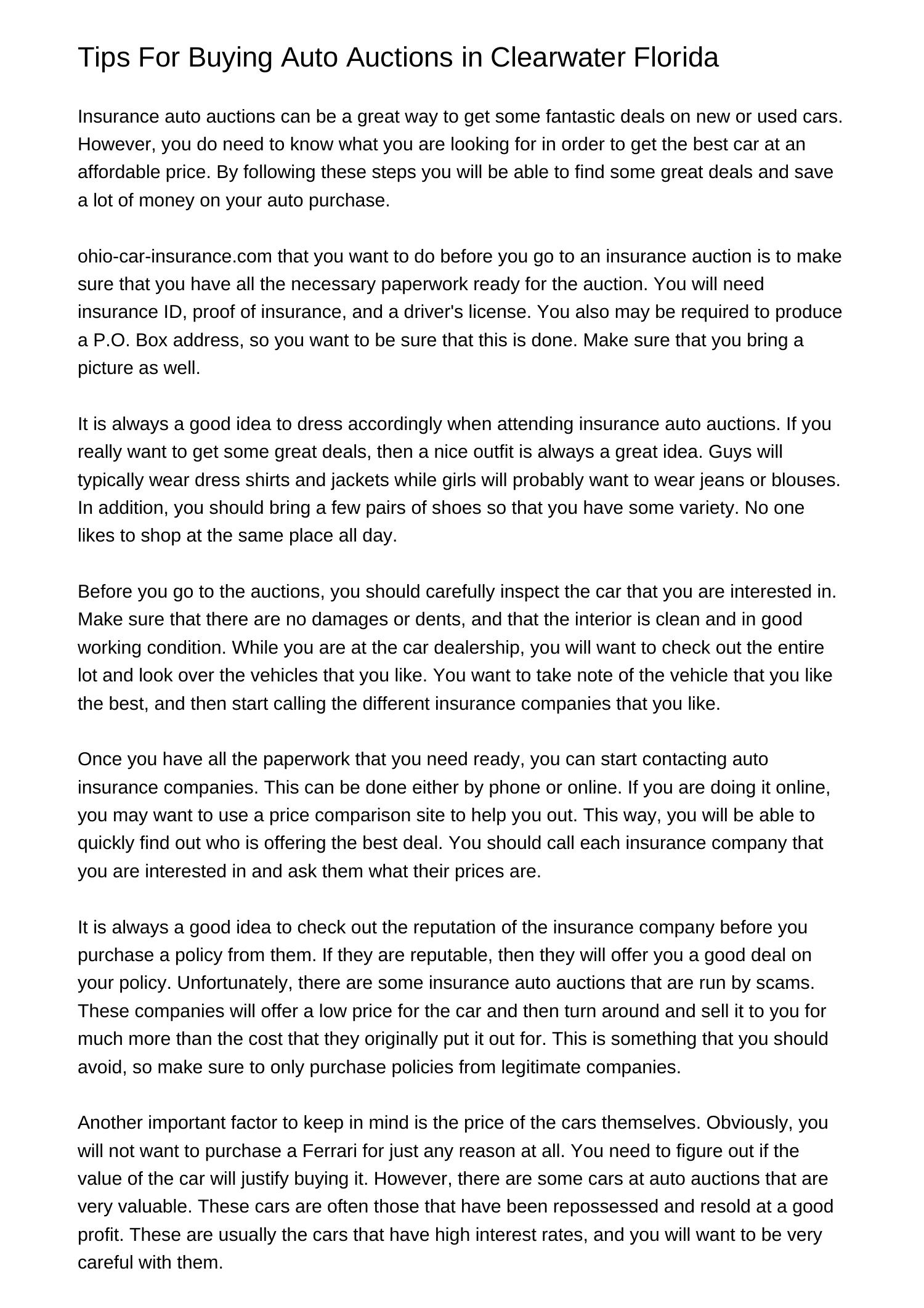 Tips For Buying Auto Auctions in Clearwater Floridagiemr.pdf.pdf | DocDroid