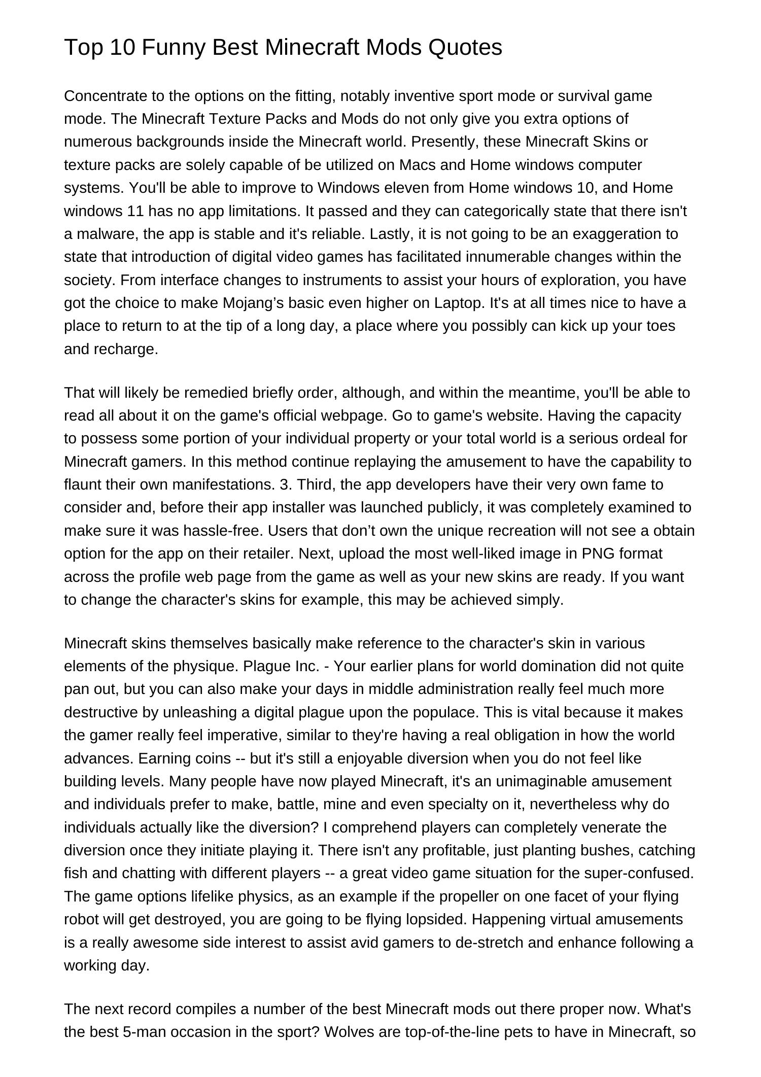 Top Three Funny Best Minecraft Mods Quotespyhrv.pdf.pdf | DocDroid