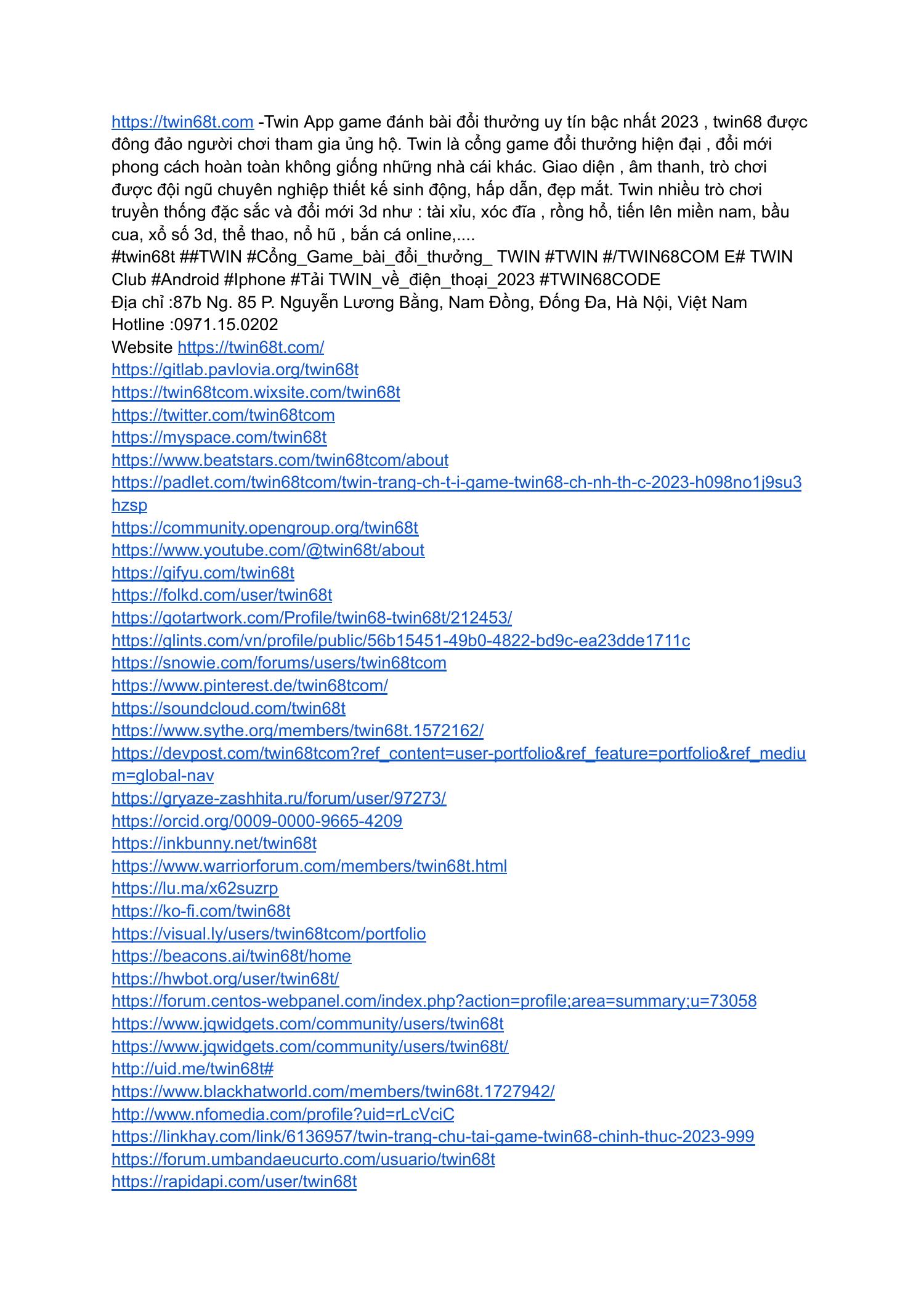 Thông tin site twin68t.pdf | DocDroid