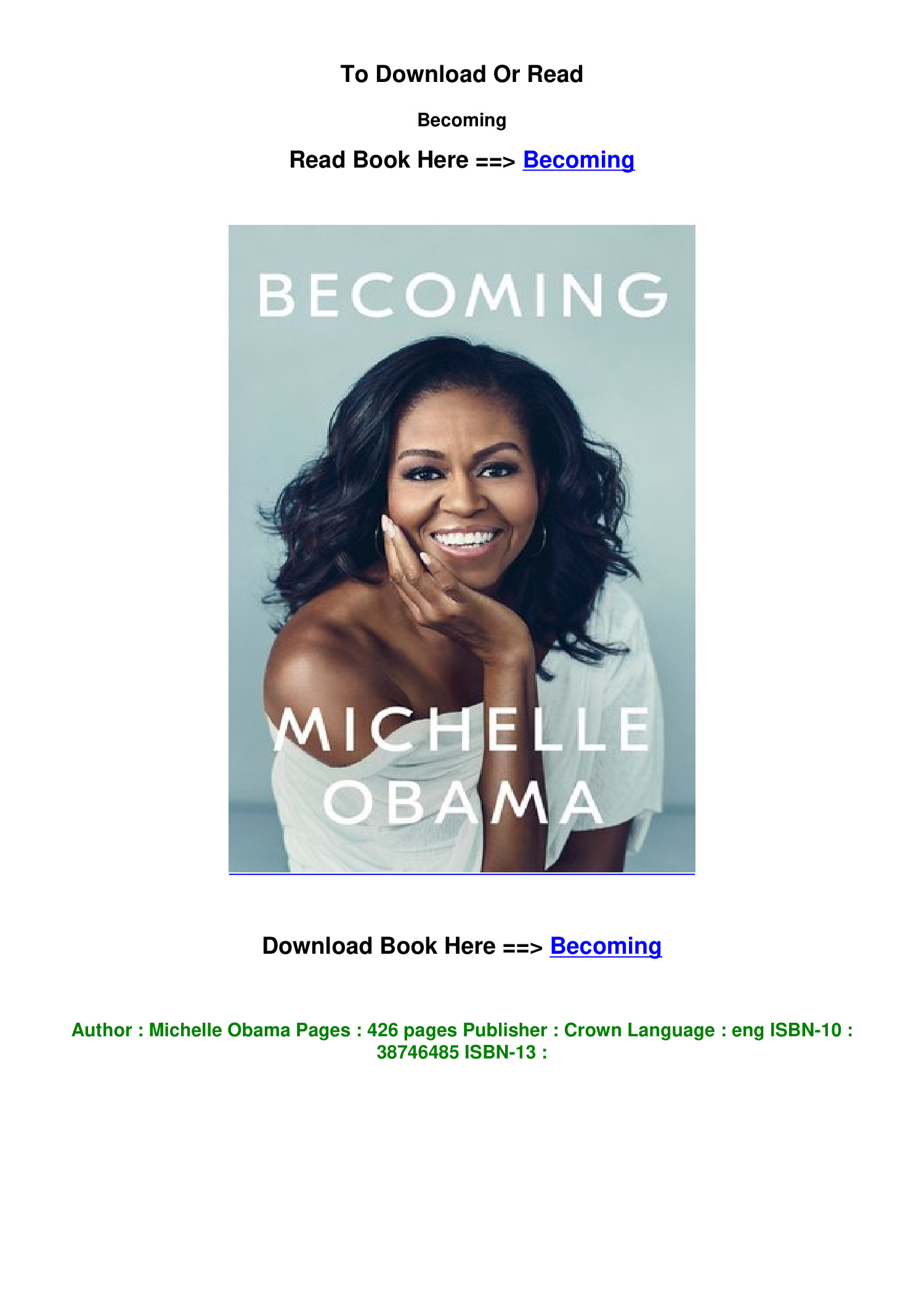 ePub download Becoming by Michelle Obama.pdf | DocDroid