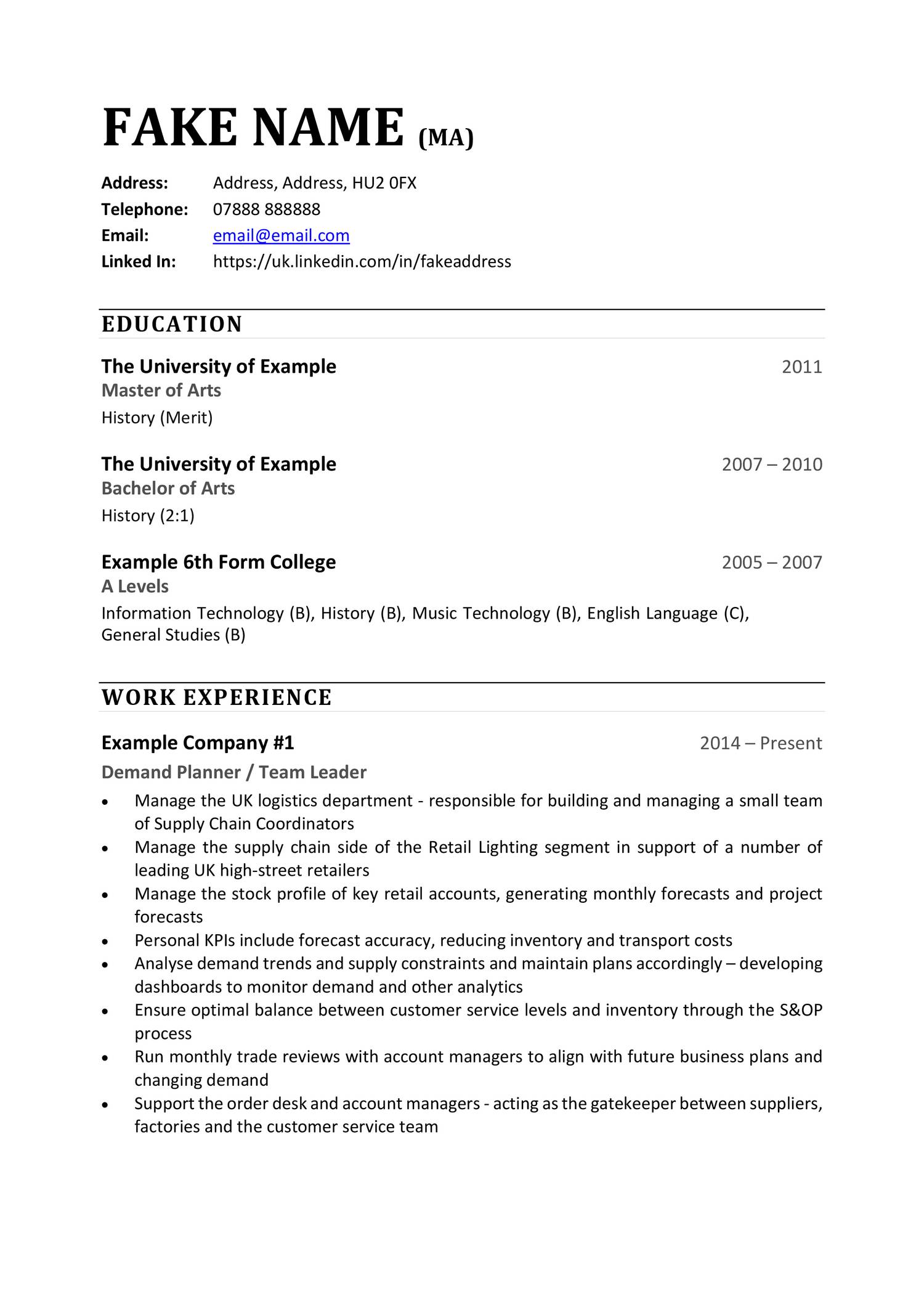 Fake CV.pdf | DocDroid