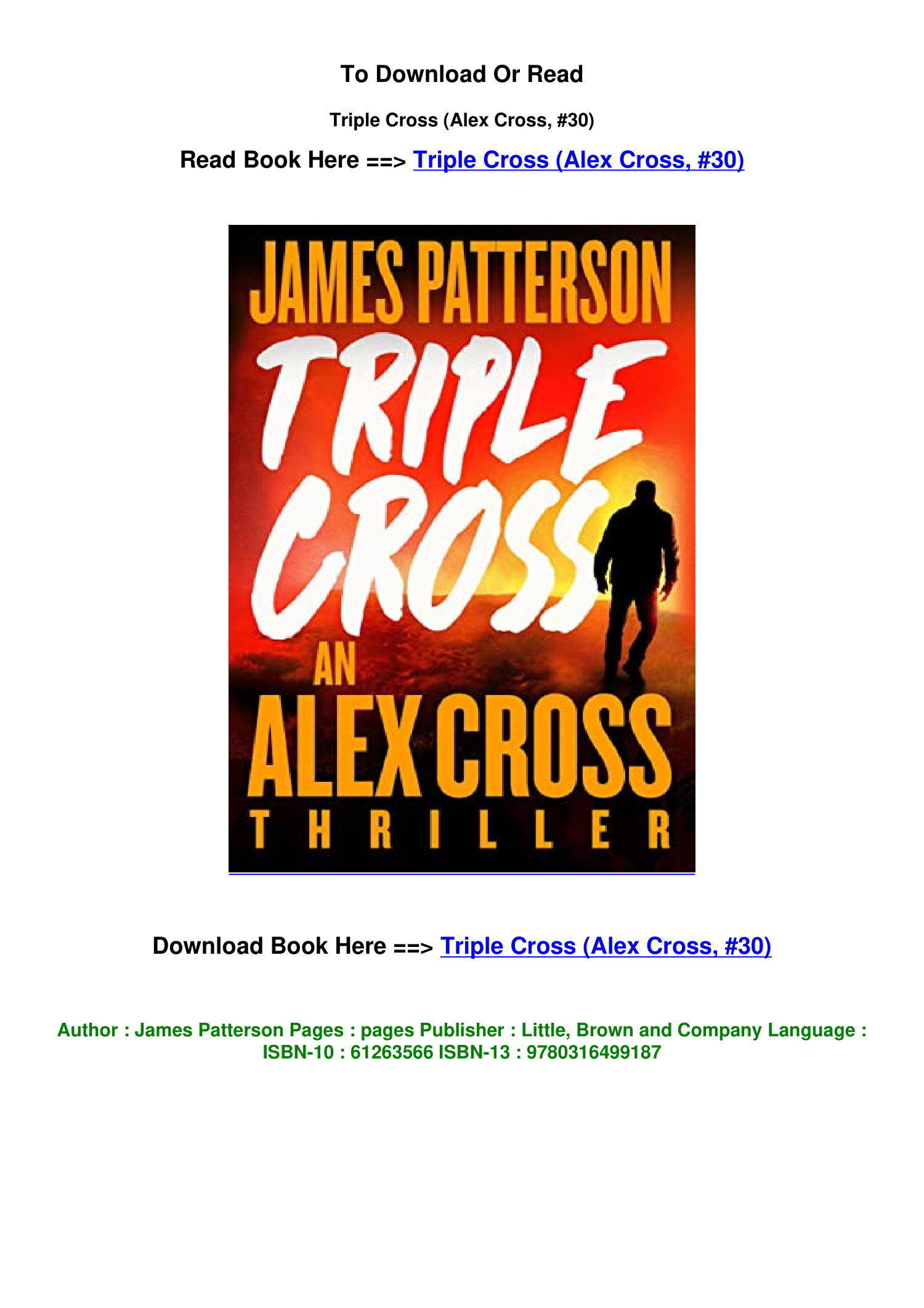 EPUB download Triple Cross Alex Cross 30 BY James Patterson.pdf | DocDroid