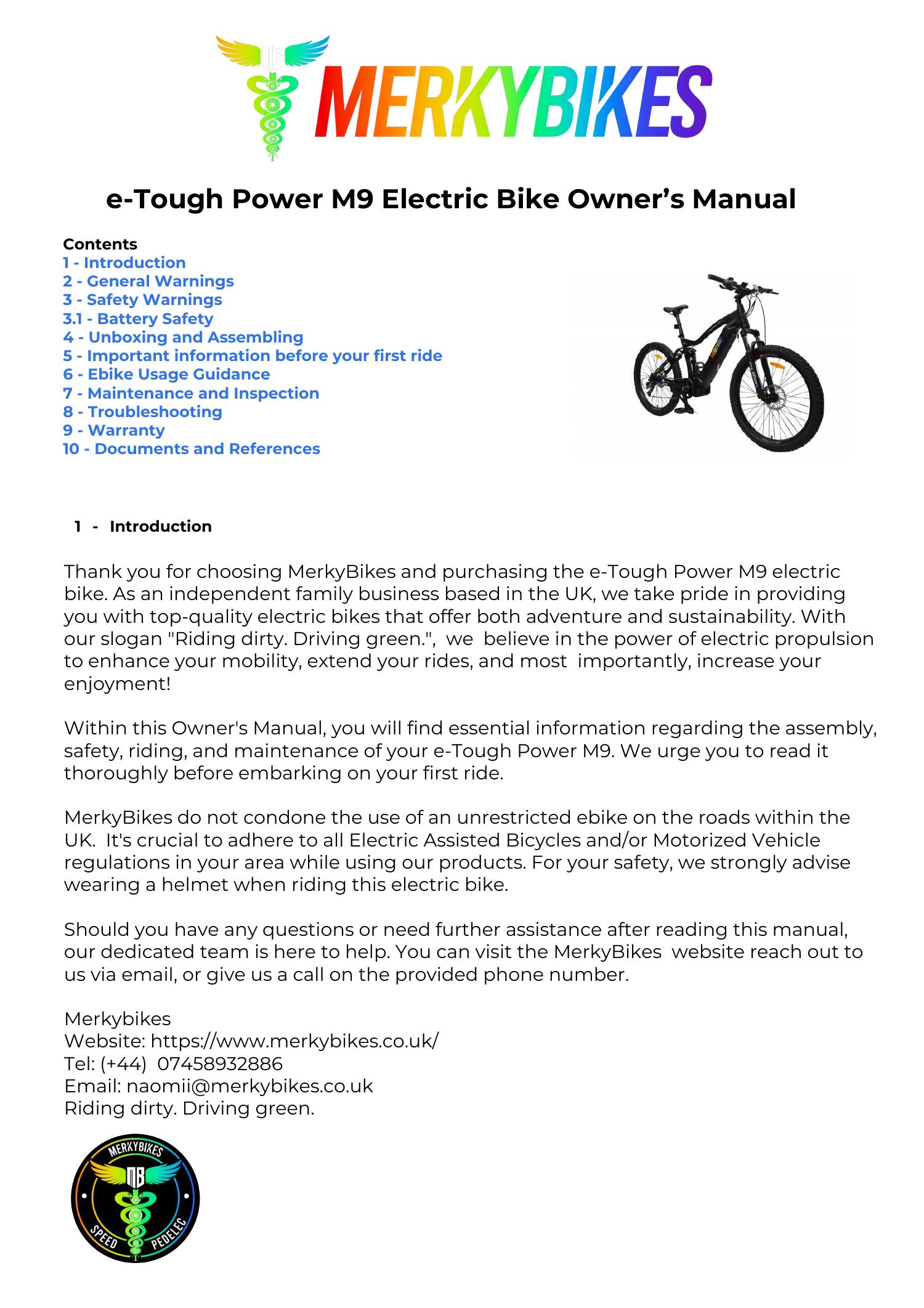 e-Tough Power M9 Electric Bike Owner’s Manual.pdf | DocDroid