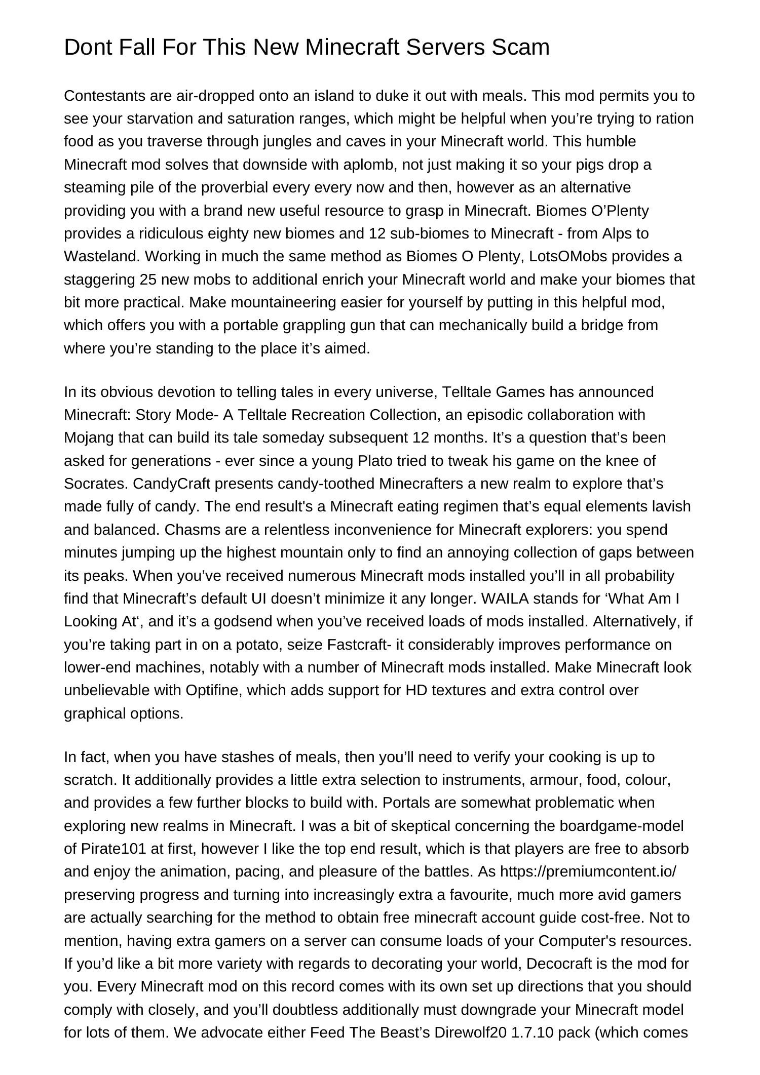 Dont Fall For This New Minecraft Servers Scamfkklh.pdf.pdf | DocDroid
