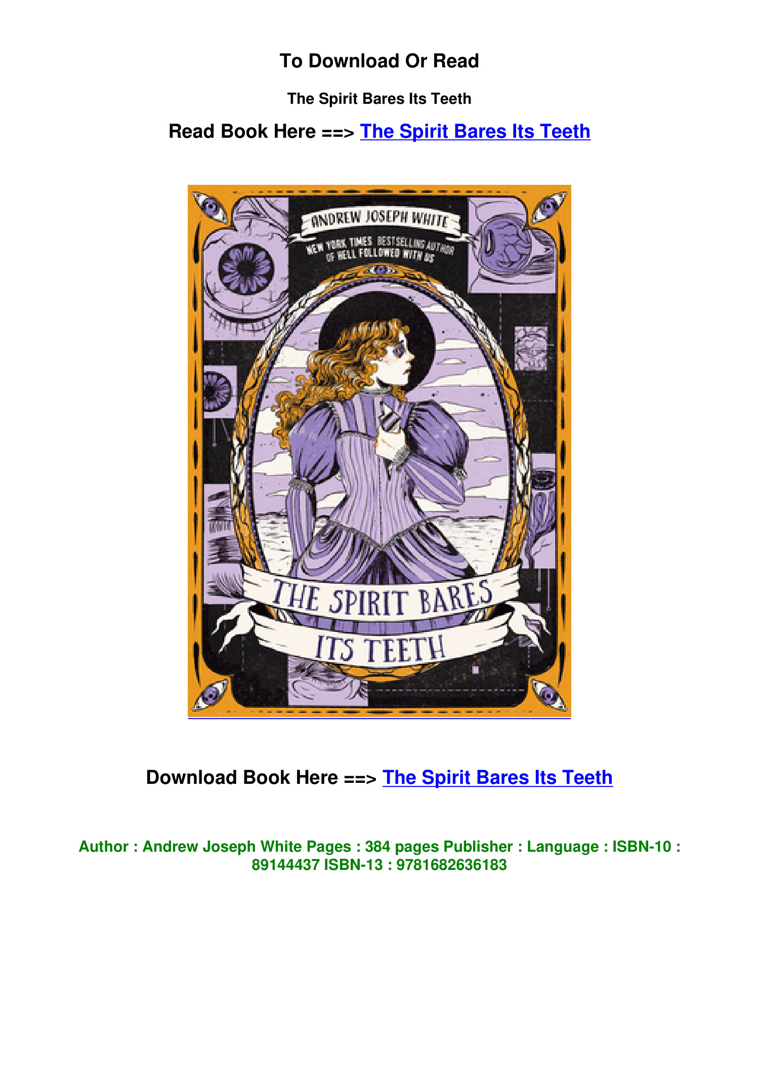 pdf download The Spirit Bares Its Teeth BY Andrew Joseph White.pdf ...