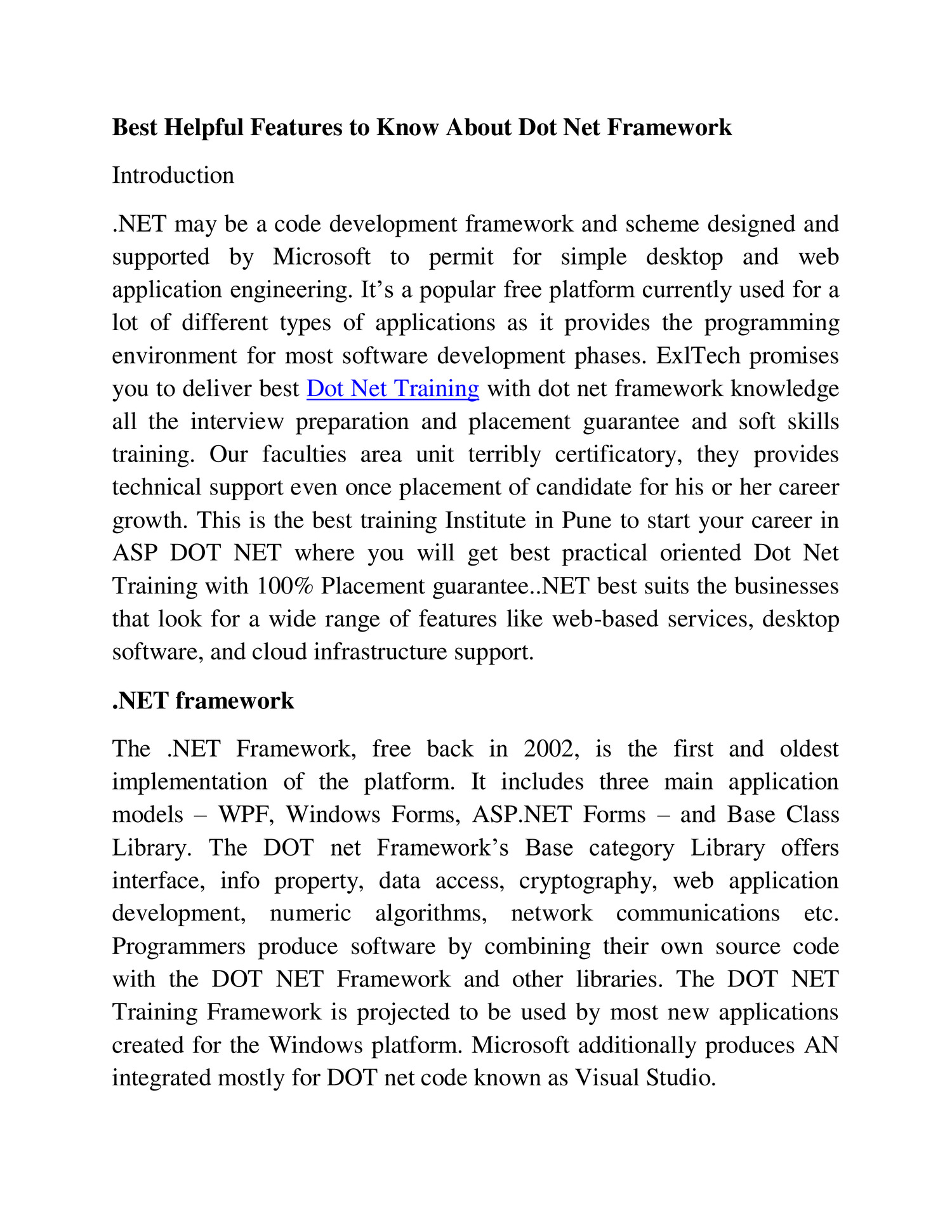 Best Helpful Features to Know About Dot Net Framework.pdf | DocDroid