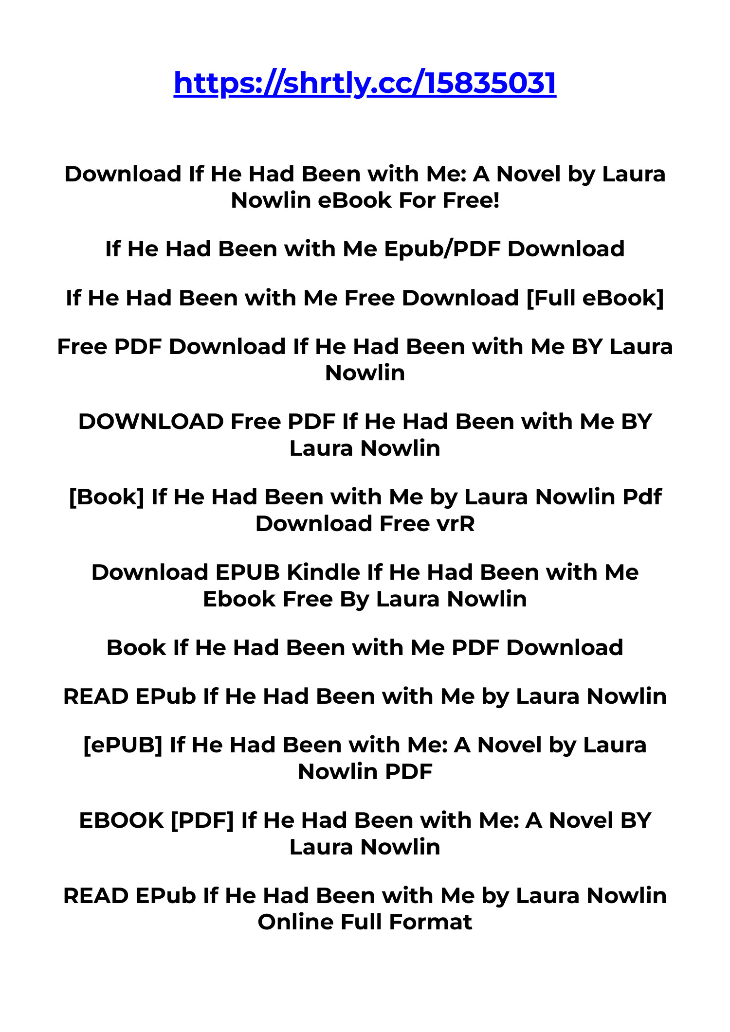 Download PDF If He Had Been with Me Ebook Free By Laura Nowlin.pdf ...
