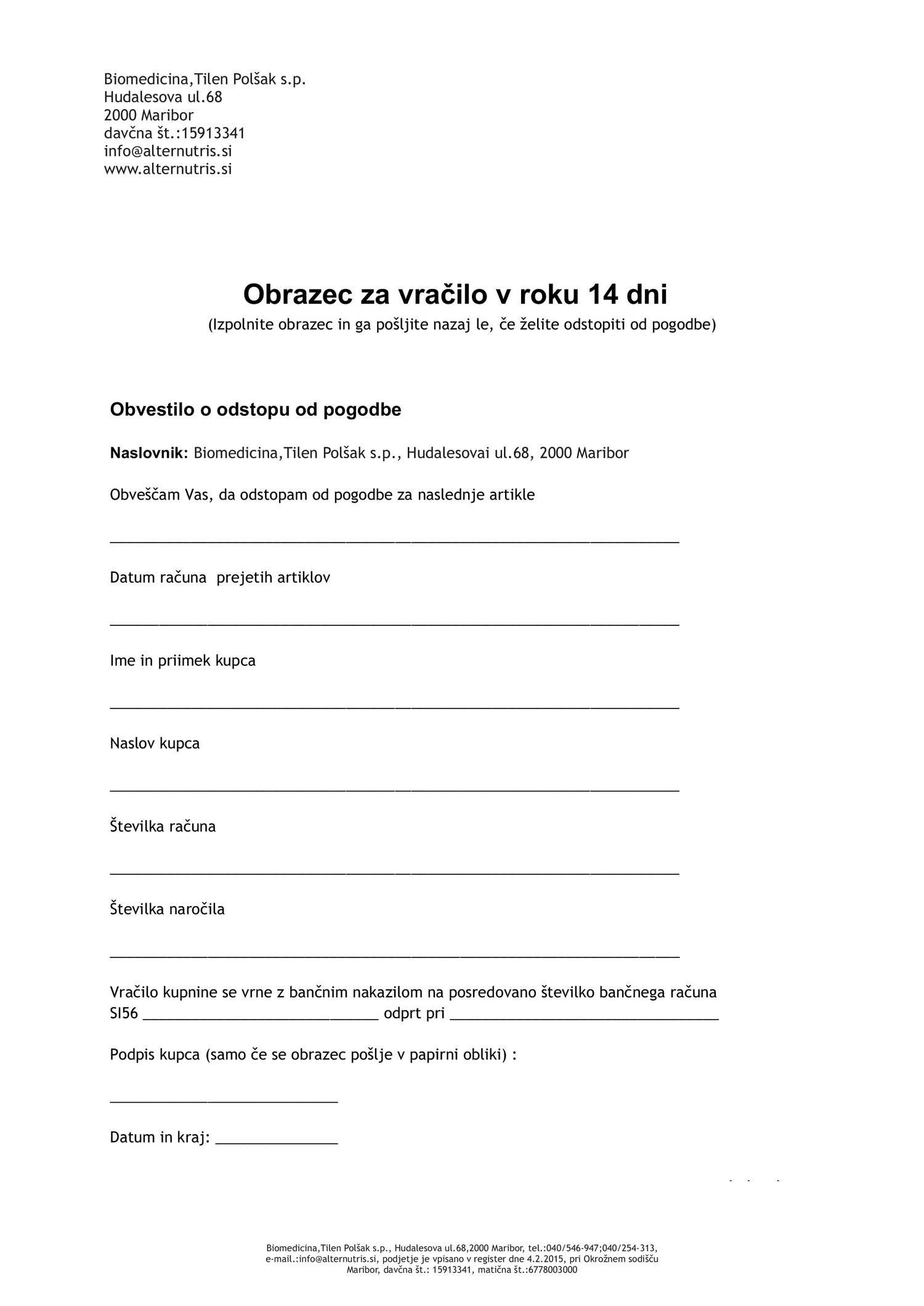 Obrazec Za Odstop Od Pogodbe Pdf Docdroid | My XXX Hot Girl