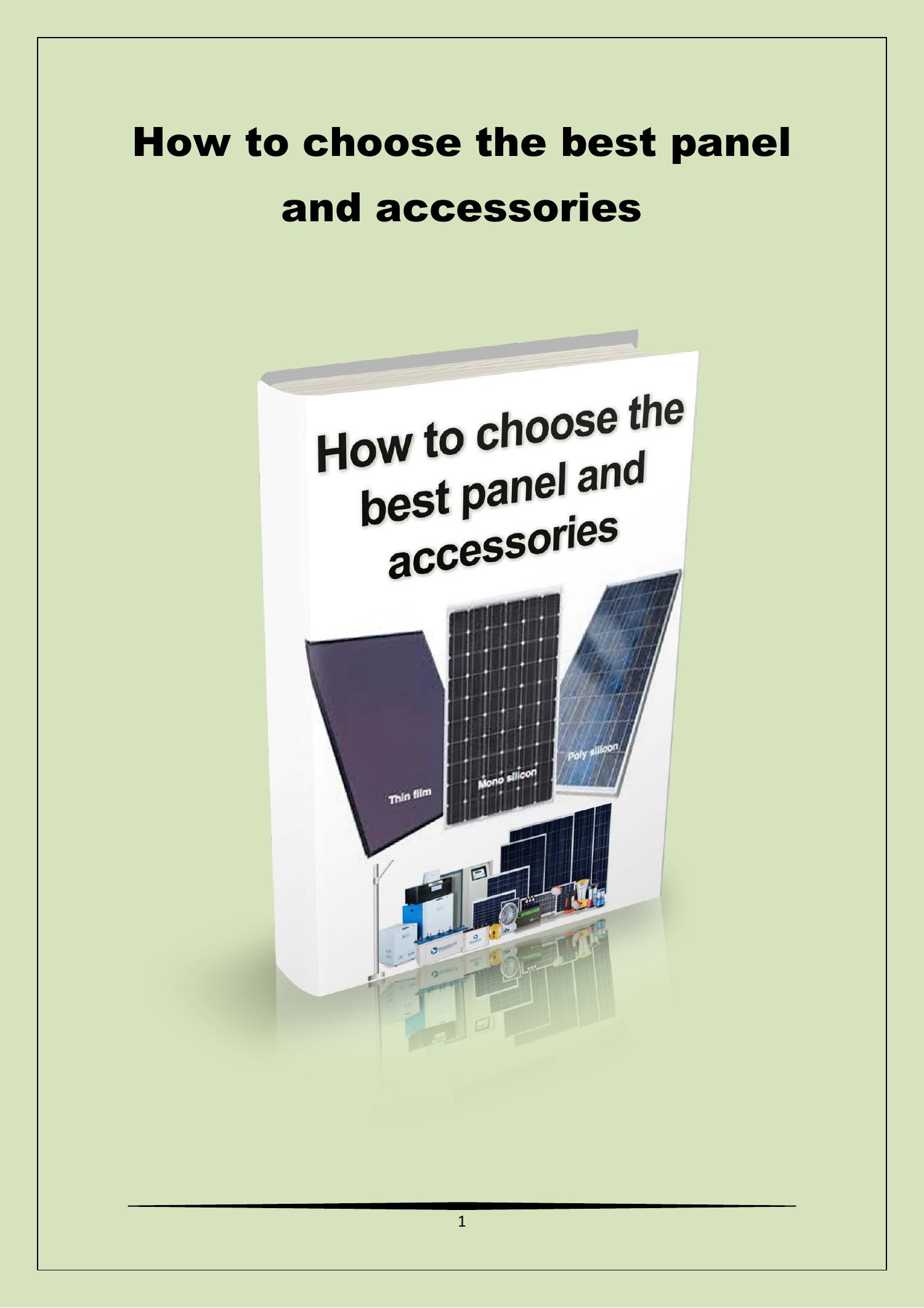 How to choose the best panel and accessories.pdf | DocDroid