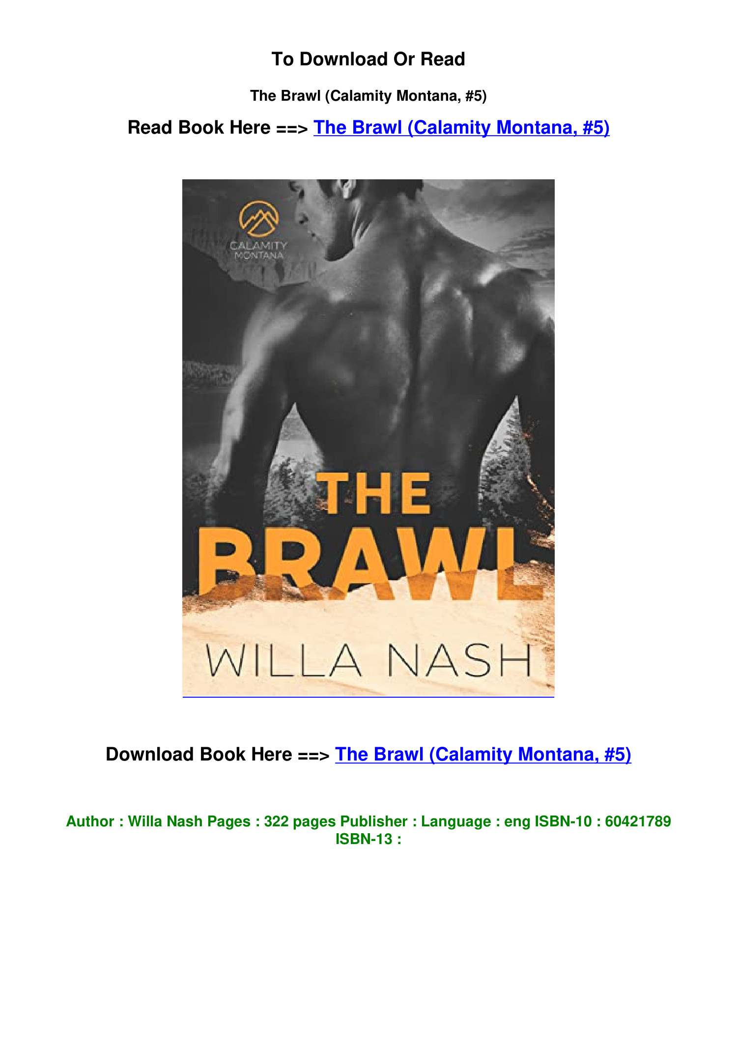 EPUB Download The Brawl Calamity Montana 5 By Willa Nash.pdf | DocDroid