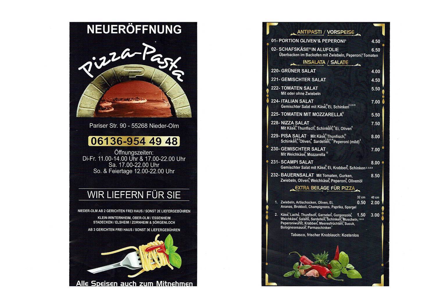 PIZZA PASTA Speisekarte.pdf | DocDroid