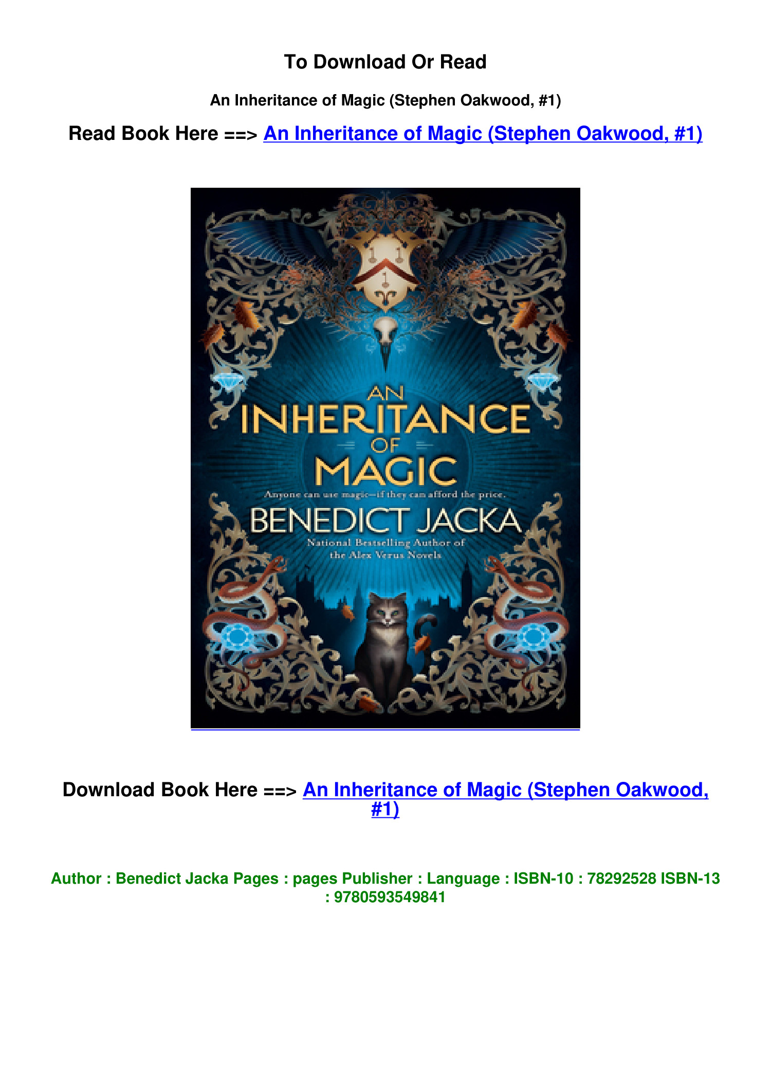 Download epub An Inheritance of Magic Stephen Oakwood 1 BY Benedict Jacka.pdf | DocDroid