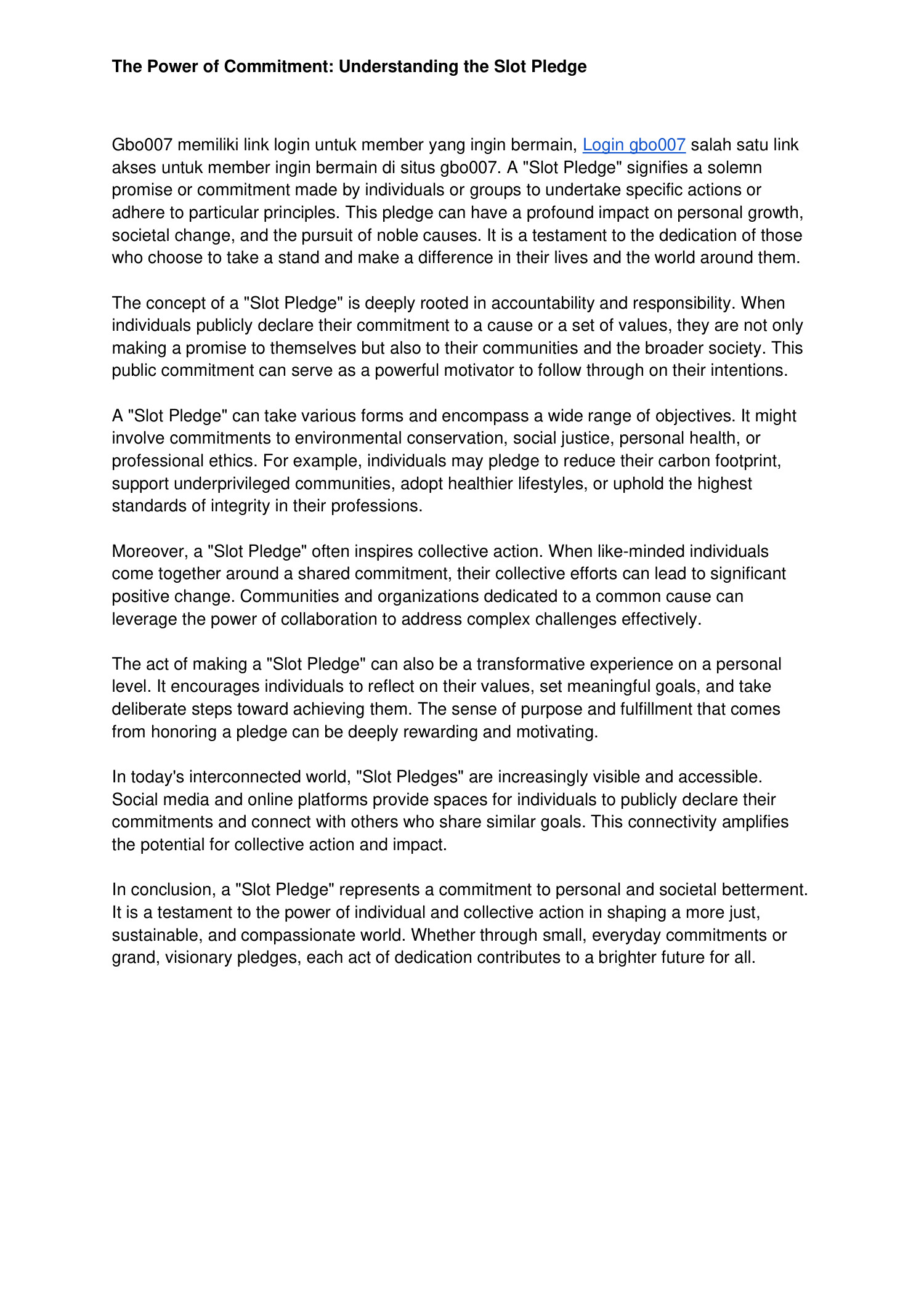 The Power Of Commitment Understanding The Slot Pledgedocx Docdroid 6932