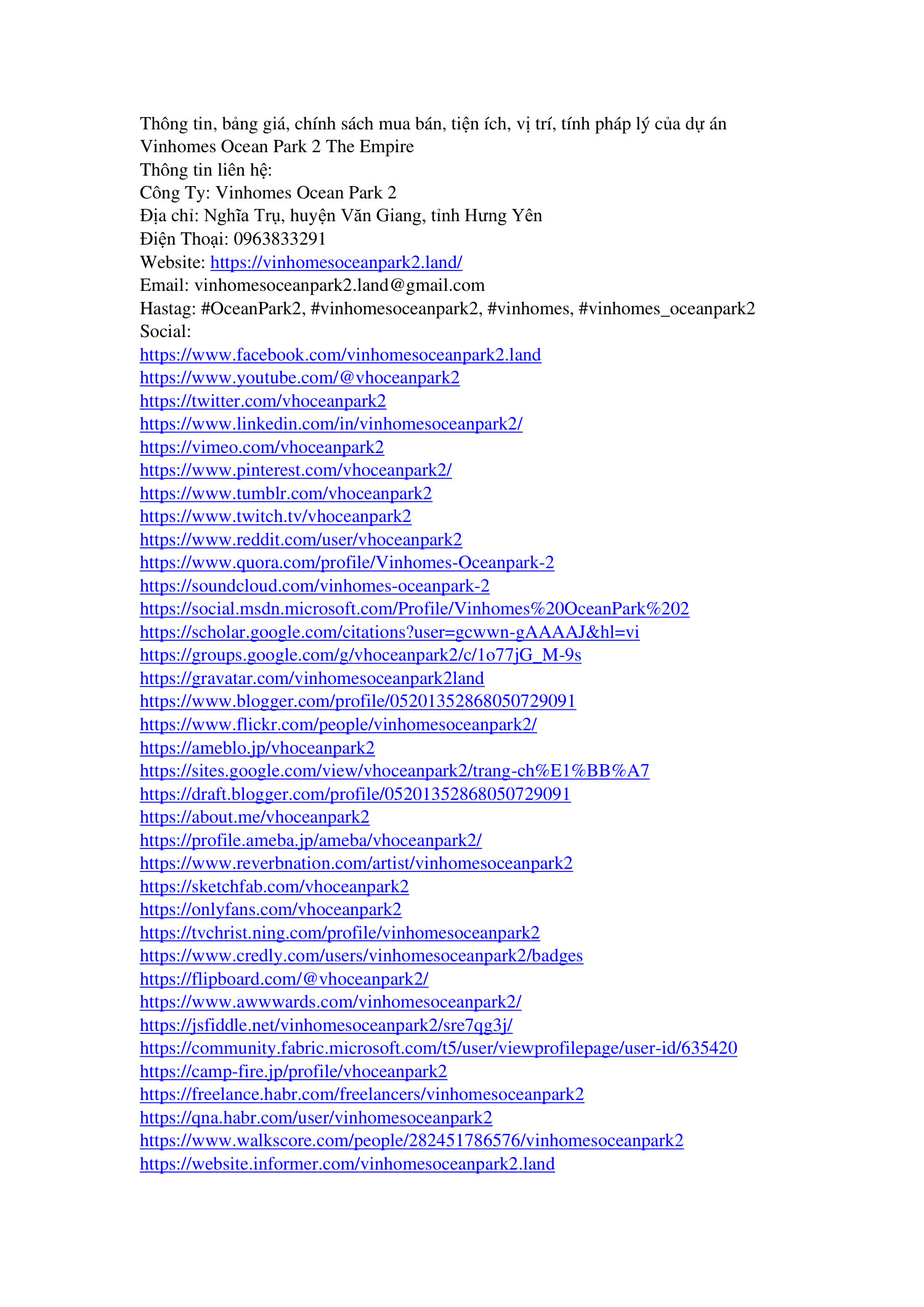 Vinhomes Ocean Park 2 The Empire.docx | DocDroid