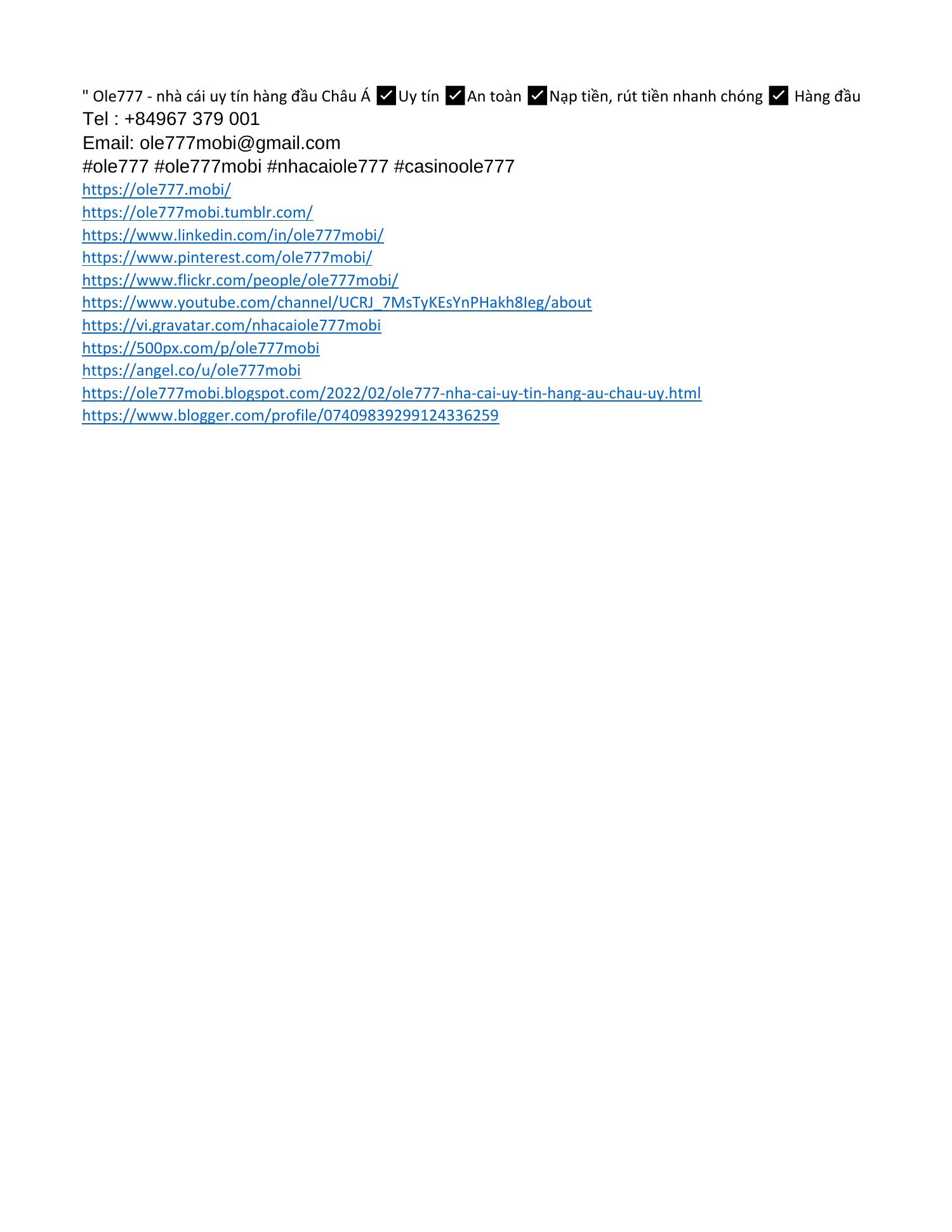 OLE777 Nhà cái uy tín nhất châu Á.xlsx | DocDroid
