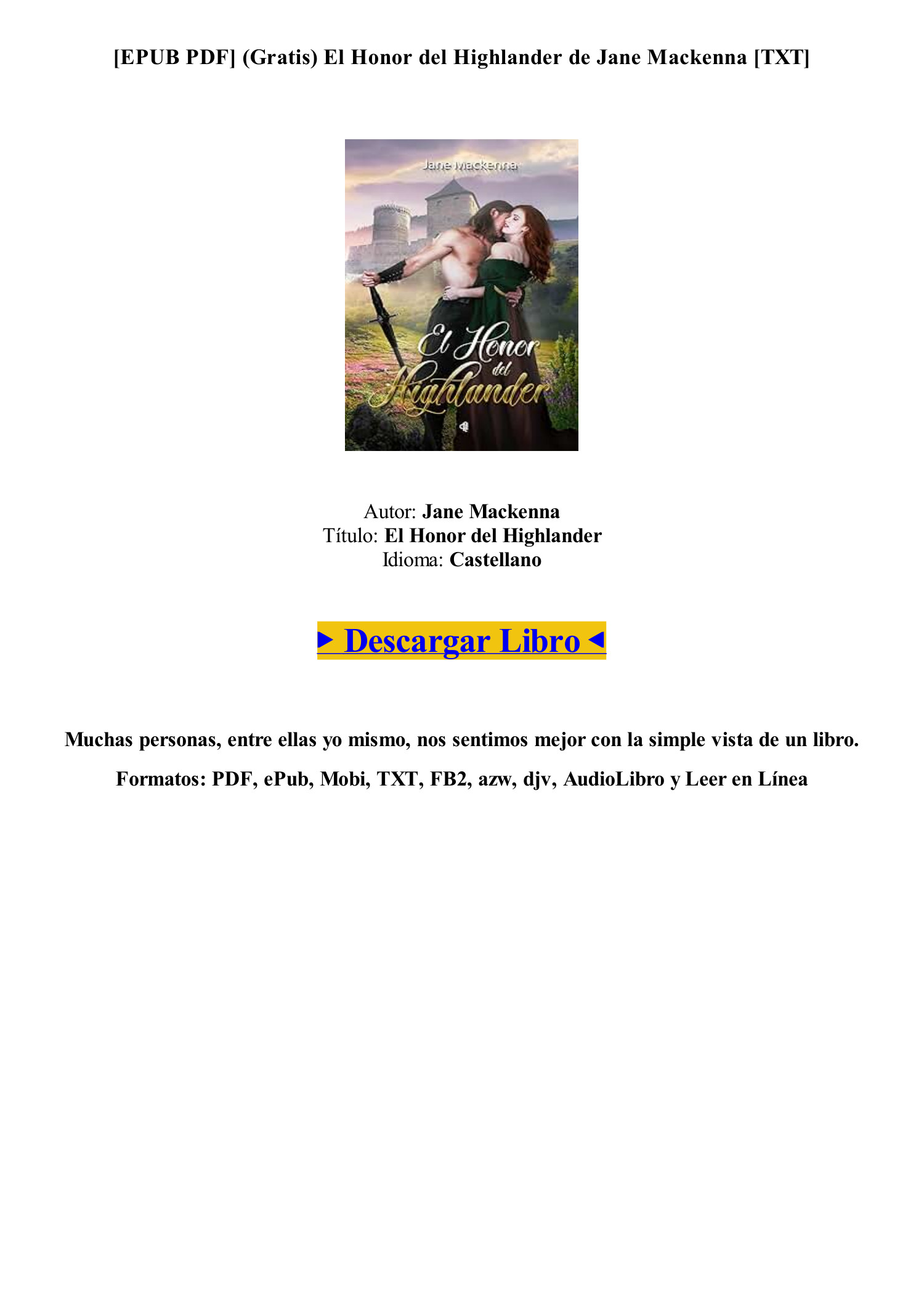 [EPUB PDF] (Libro) El Honor del Highlander de Jane Mackenna .pdf.pdf | DocDroid
