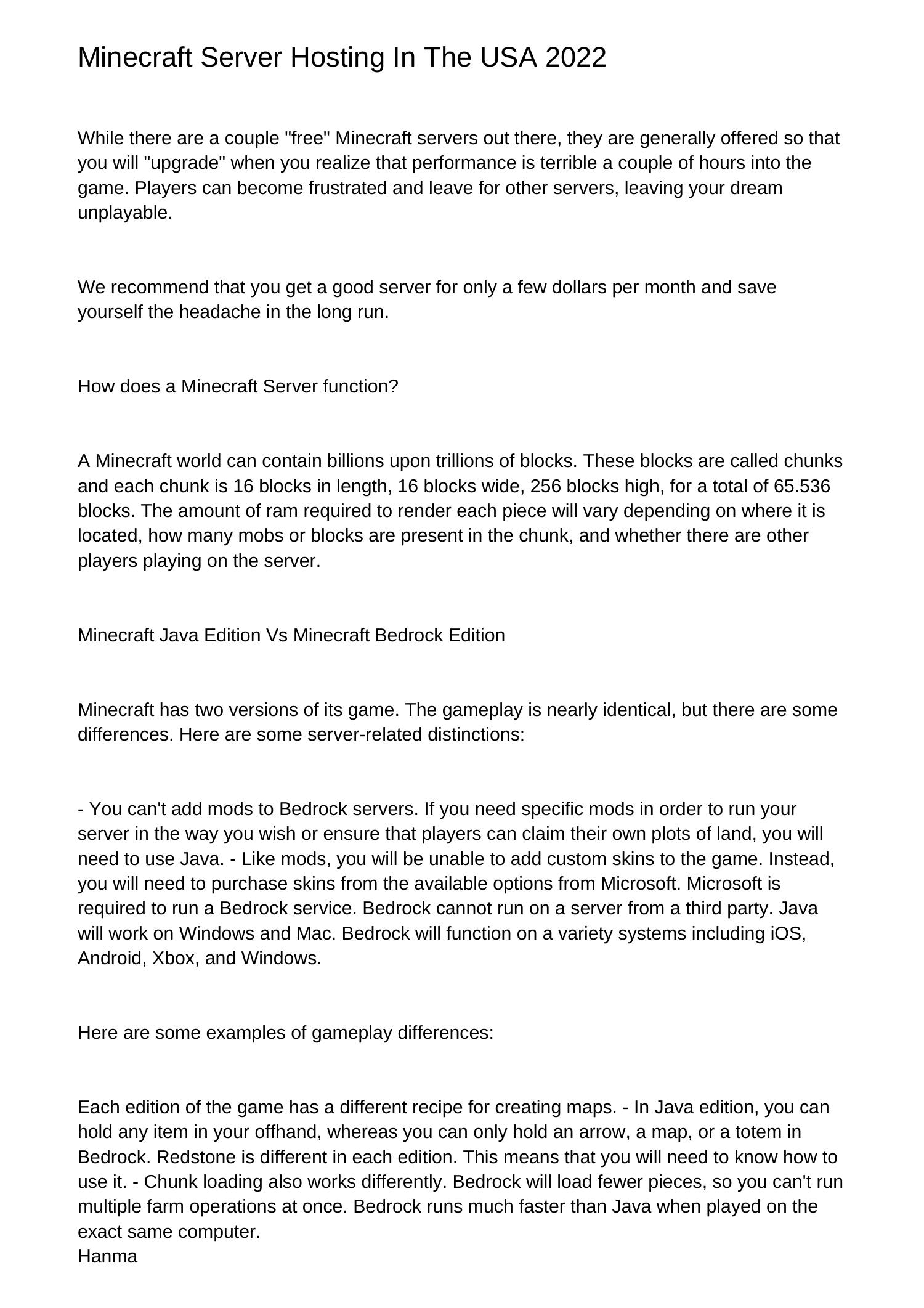 Minecraft Server Hosting In The USA 2022qkjke.pdf.pdf | DocDroid