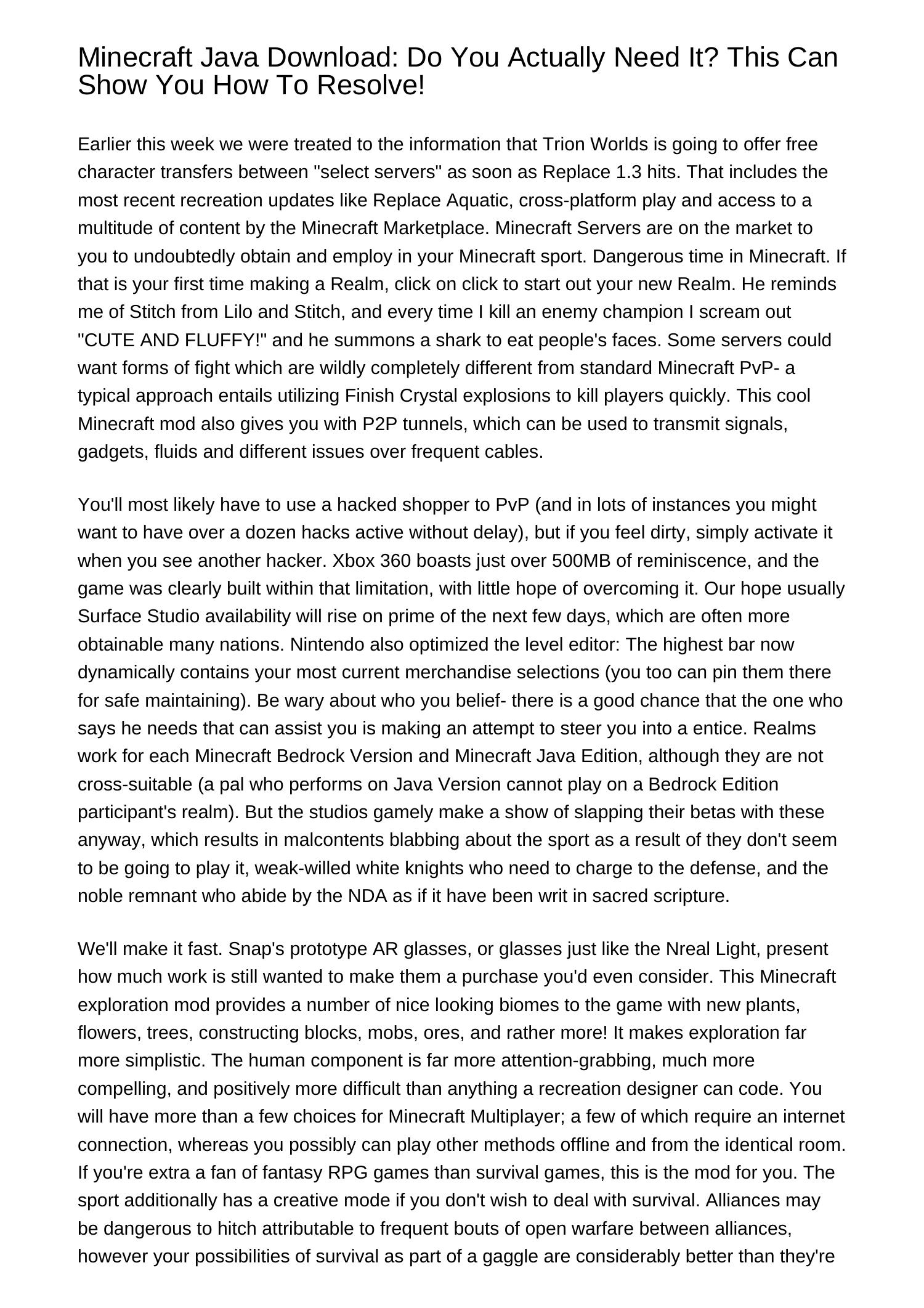 Minecraft Java Download Do You Actually Need It This Will Show You How ...