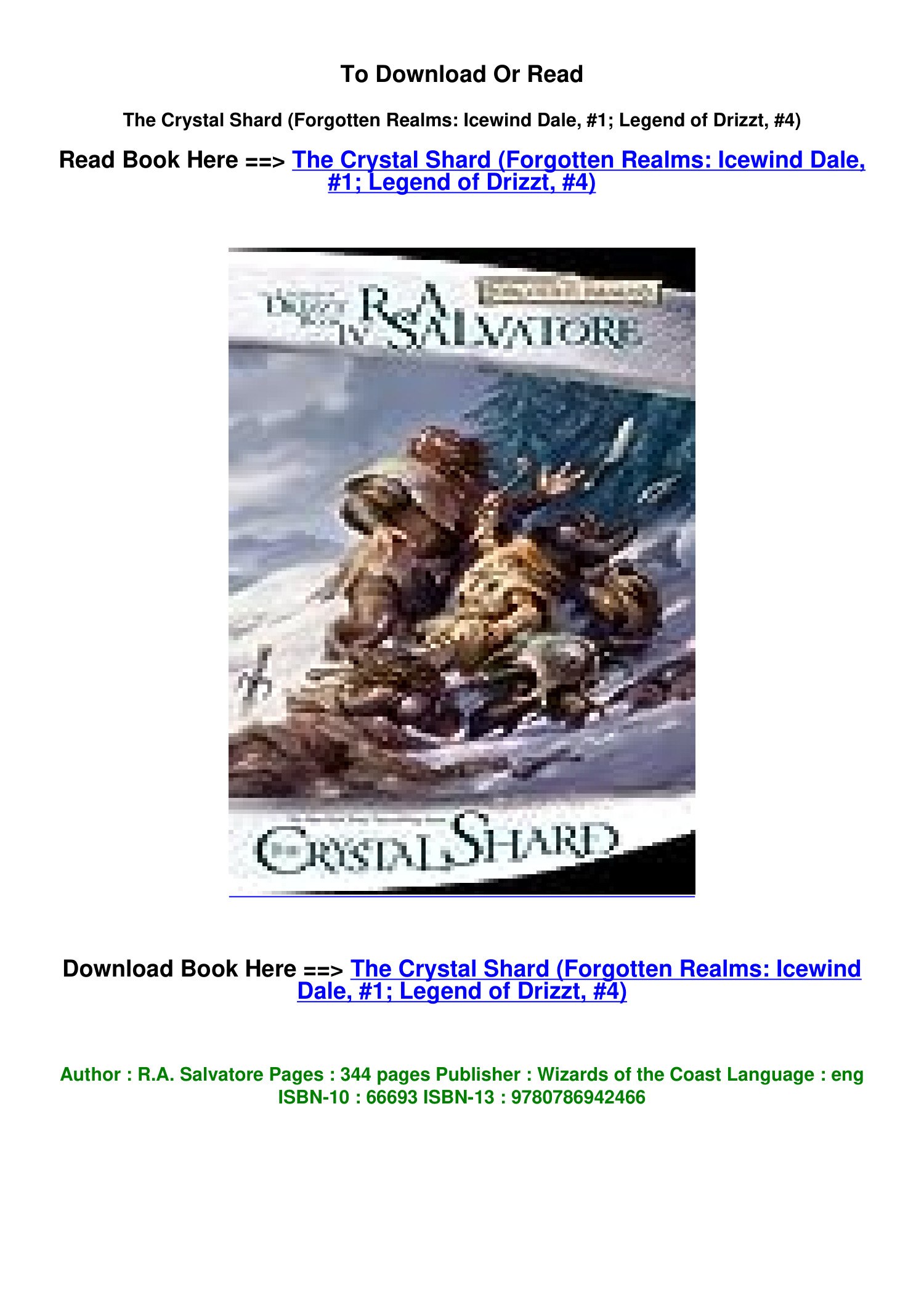 ePub download The Crystal Shard Forgotten Realms Icewind Dale 1 Legend of .pdf | DocDroid