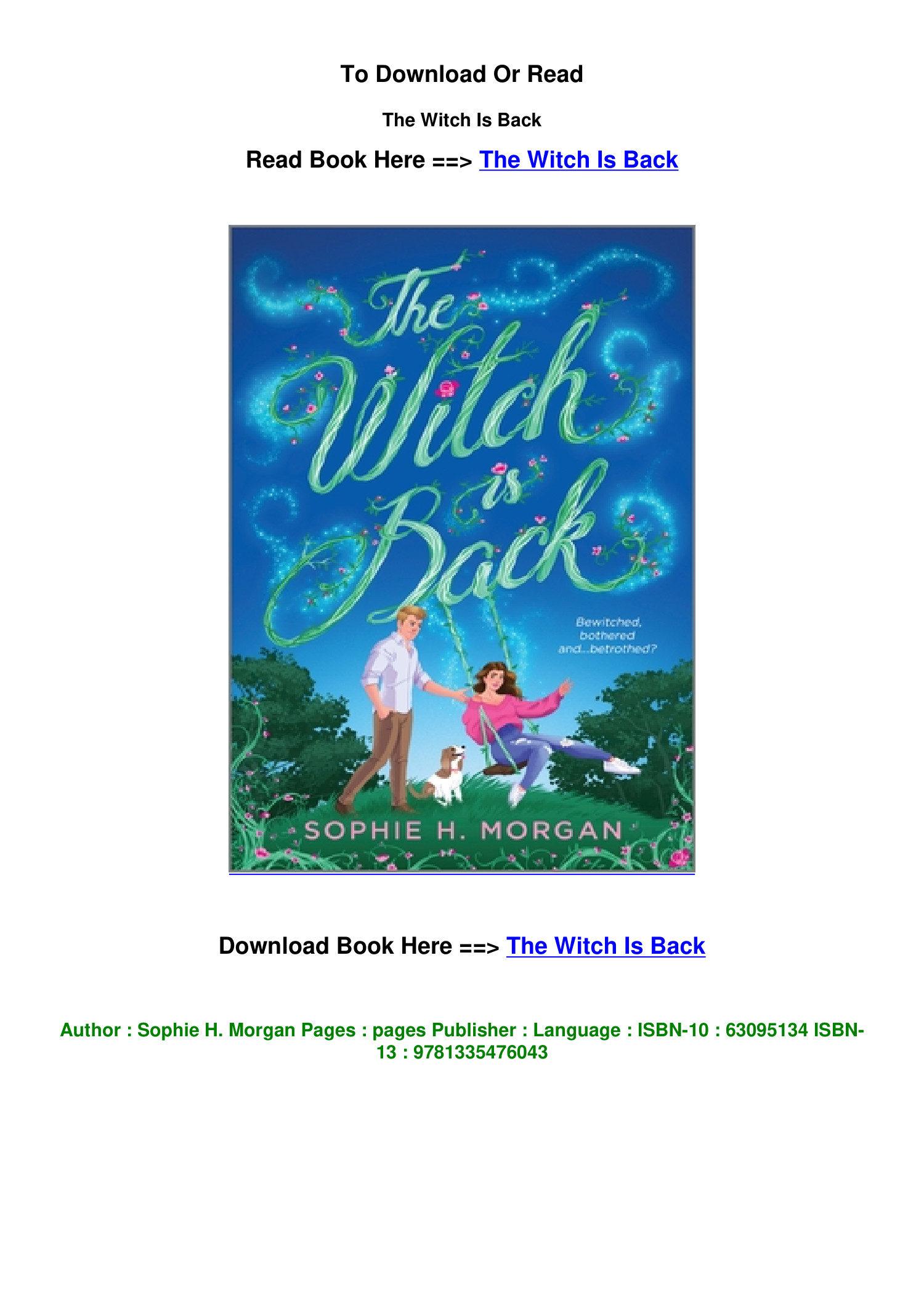 download EPub The Witch Is Back by Sophie H Morgan.pdf | DocDroid