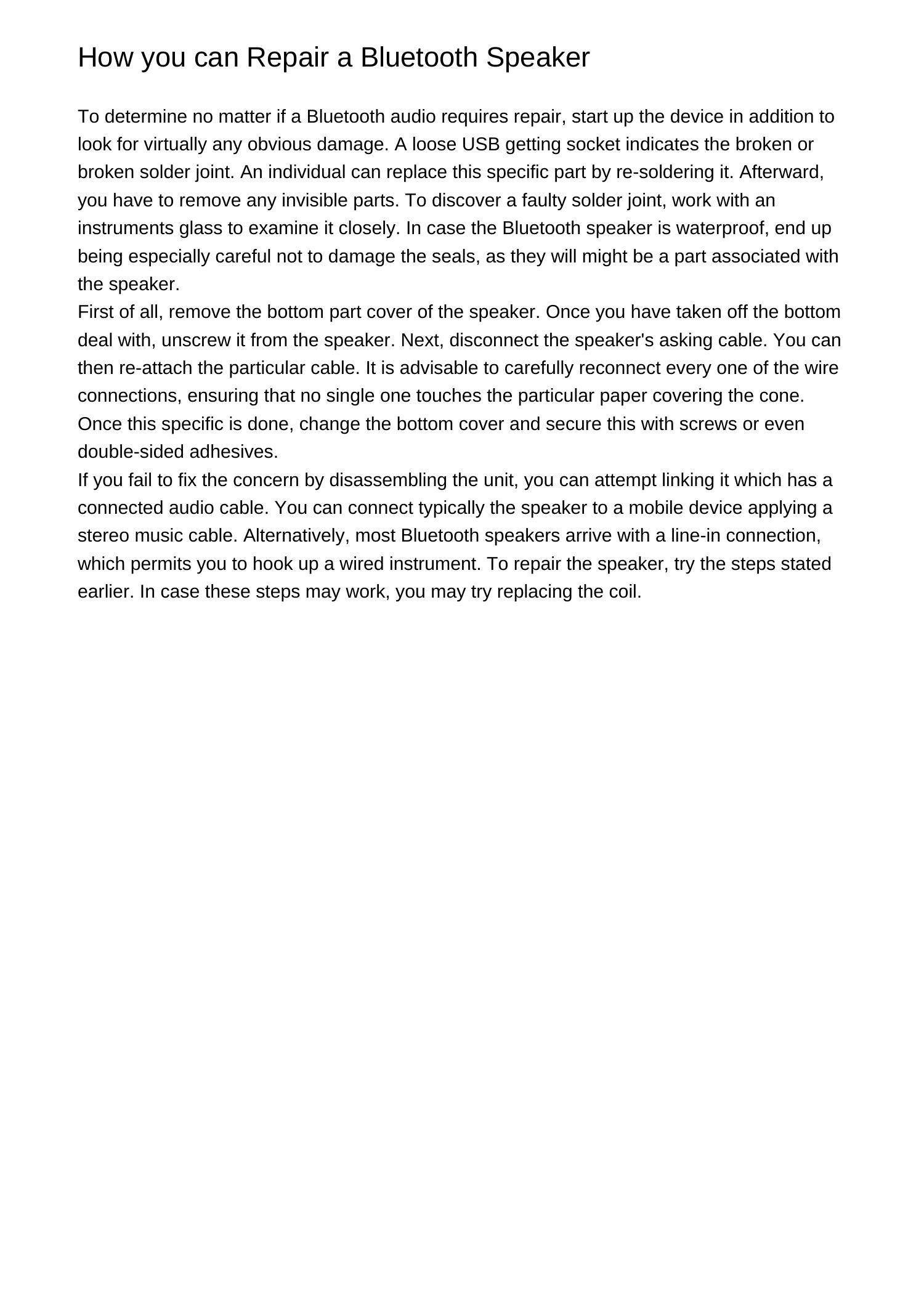 The way to Repair a Bluetooth Speakerwdfqn.pdf.pdf | DocDroid