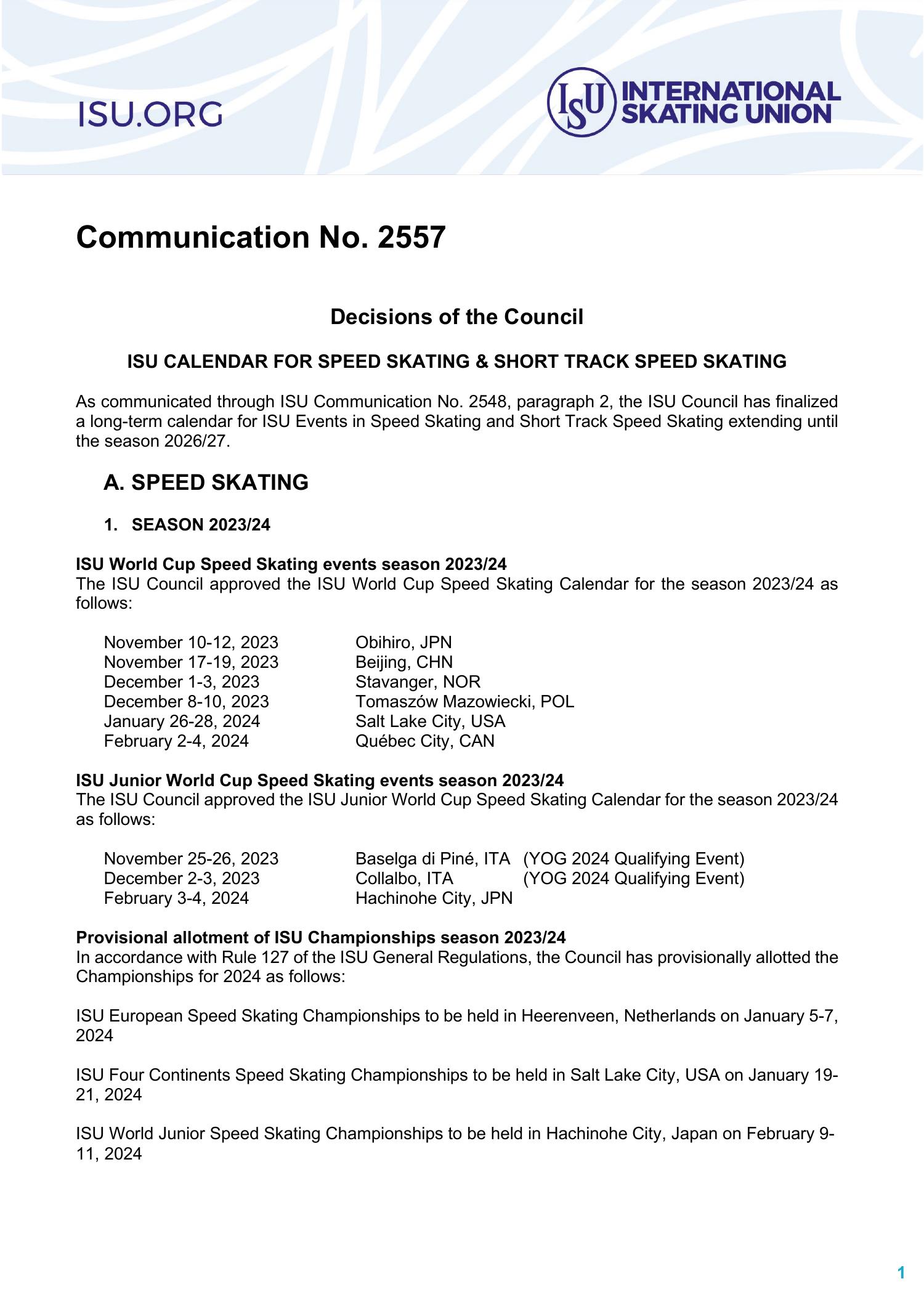 2557 Speed Skating & Short Track SS Events 2023-2027 (1).pdf | DocDroid