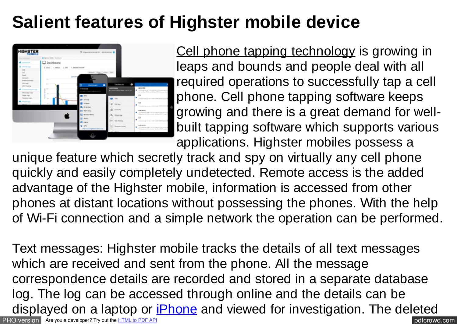 Salient features of Highster mobile device.pdf | DocDroid