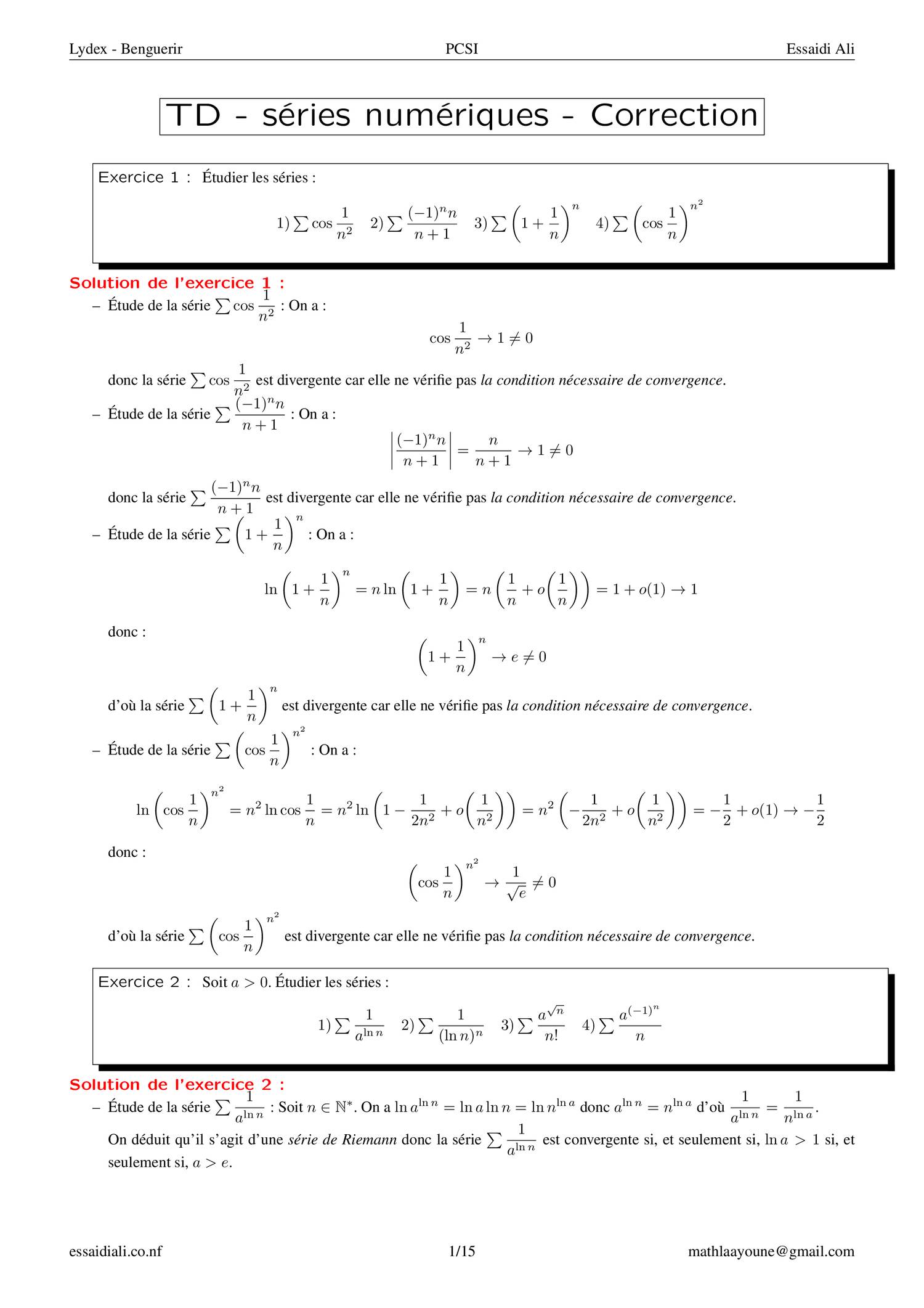 TD - Séries numériques - Correction.pdf | DocDroid